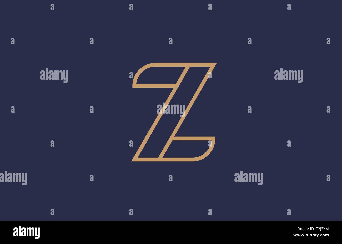 brown blue line alphabet letter Z logo icon for a company business or ...