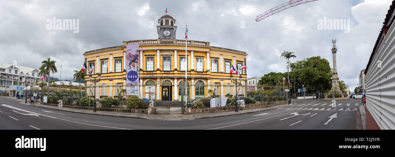 Saint Denis, Reunion Island - January 26th, 2019: Panoramic view of the ...