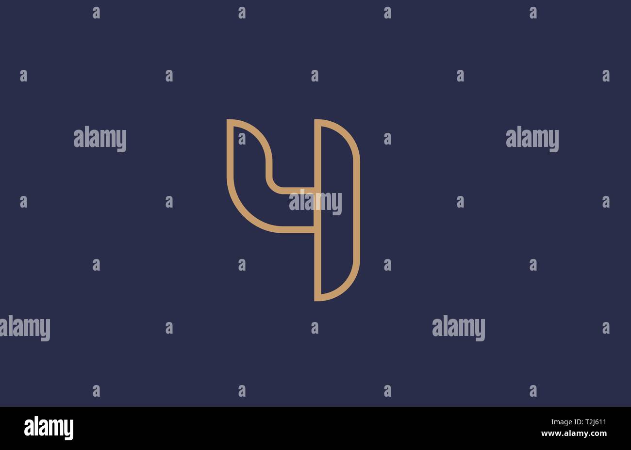 brown blue line number 4 logo icon for a company business or corporate ...