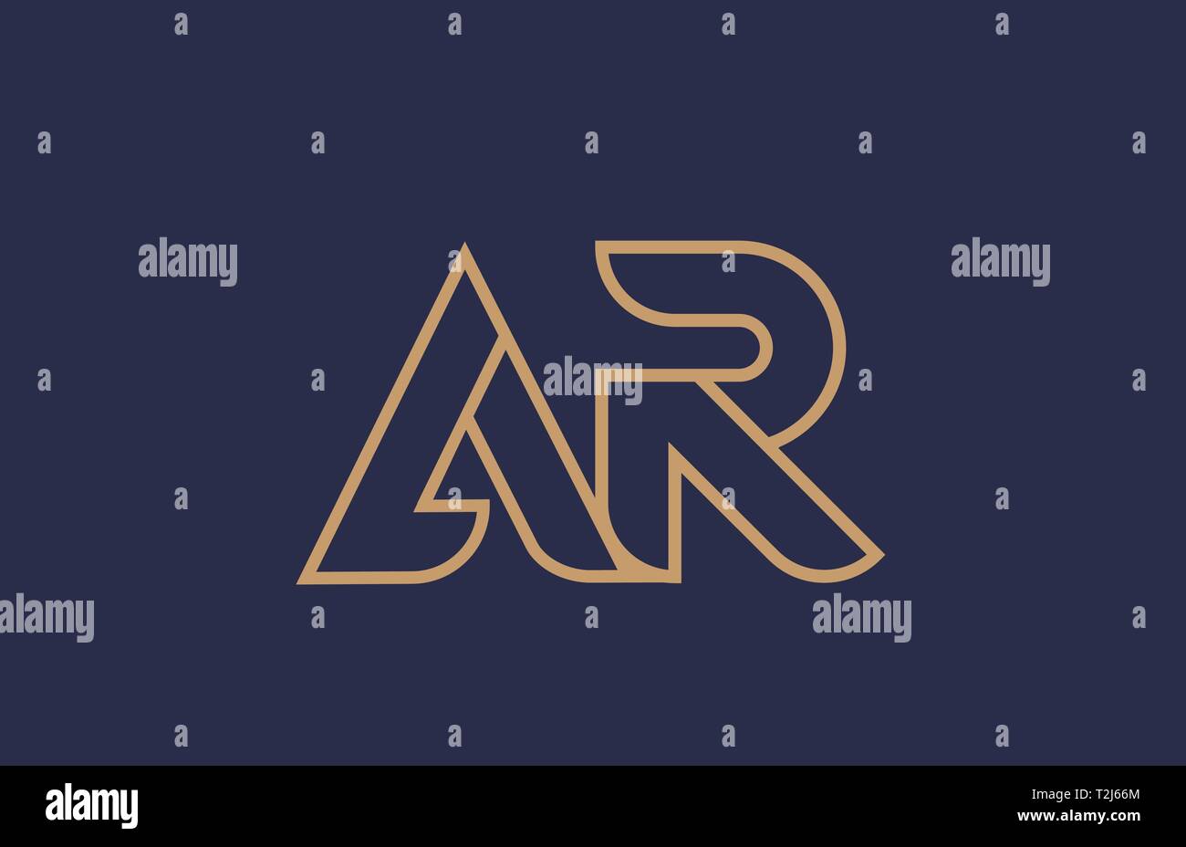 brown blue line alphabet letter AR A R logo combination icon for a ...