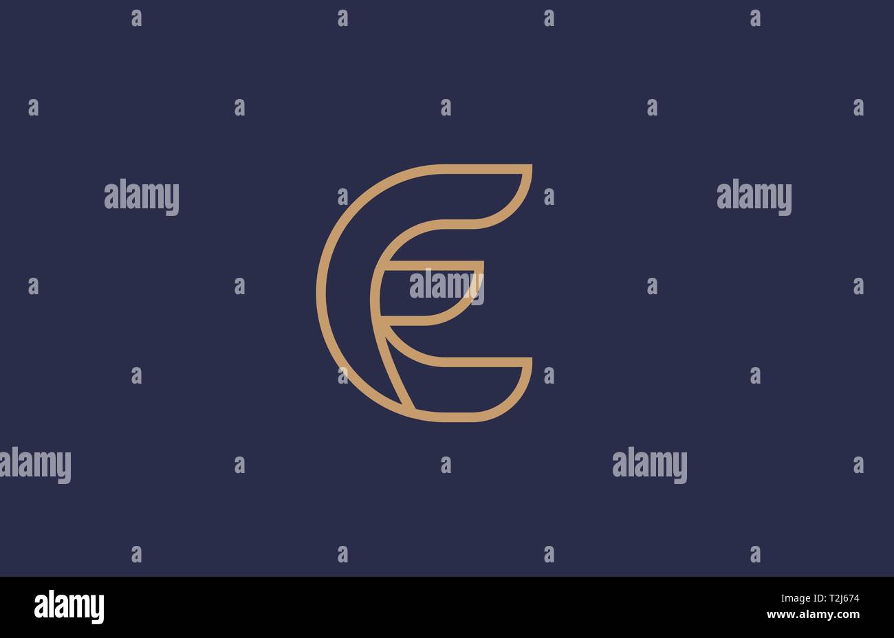 brown blue line alphabet letter E logo icon for a company business or ...
