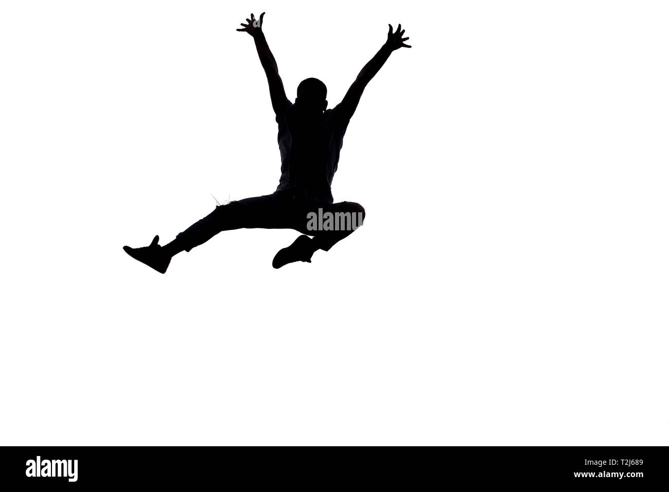 Dancer jumping on white background Stock Photo - Alamy