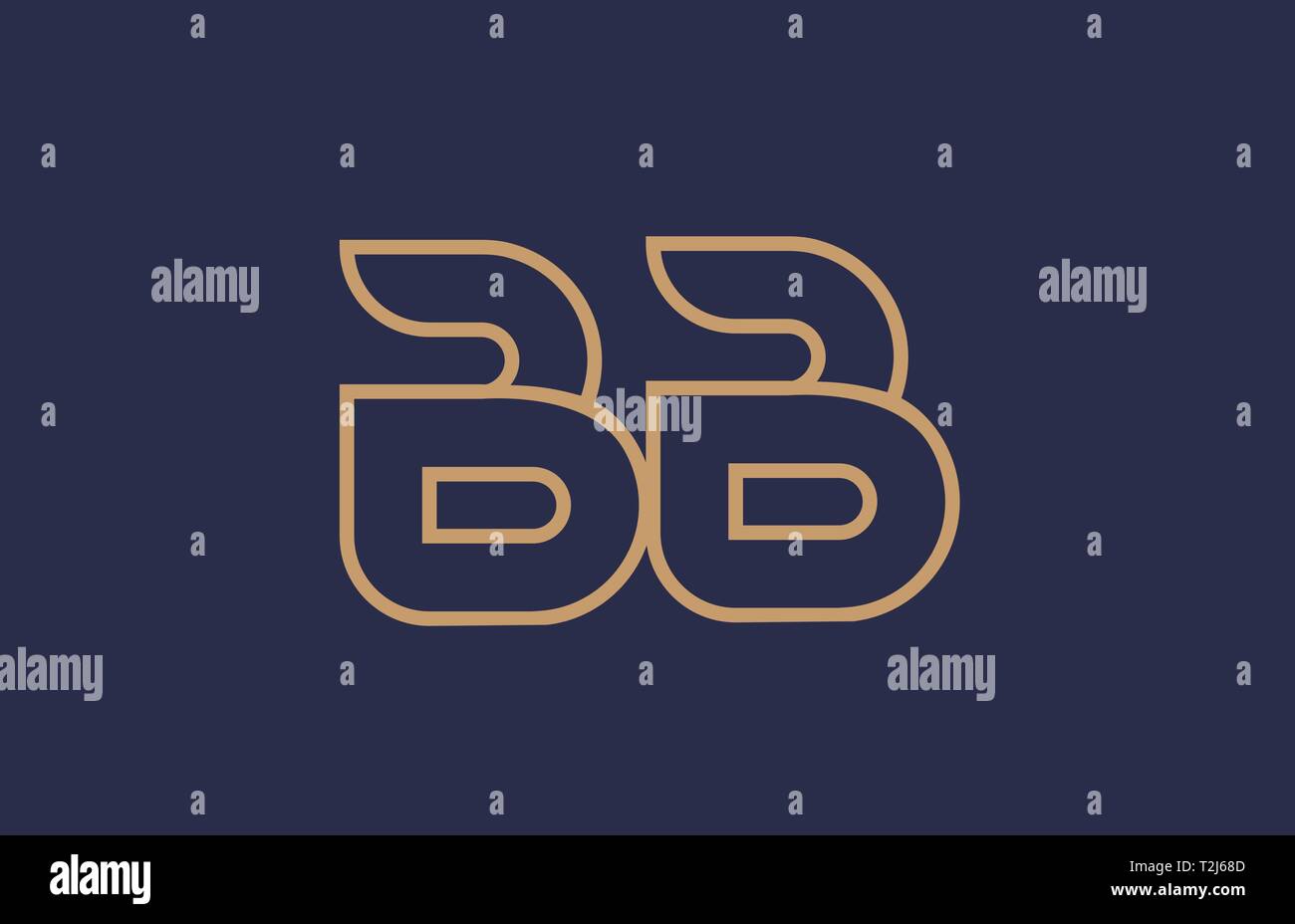 brown blue line alphabet letter BB B B logo combination icon for a ...