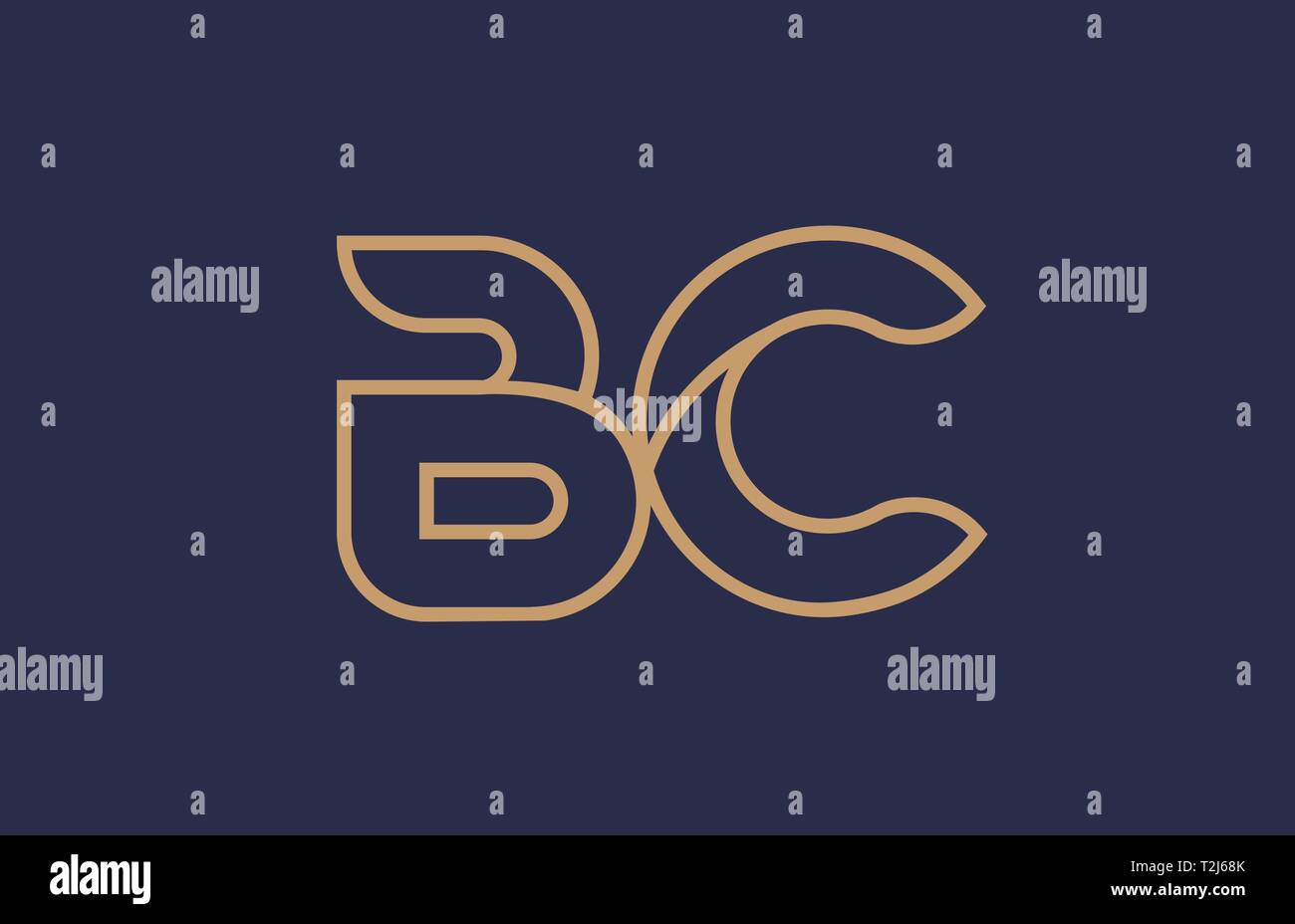 brown blue line alphabet letter BC B C logo combination icon for a ...
