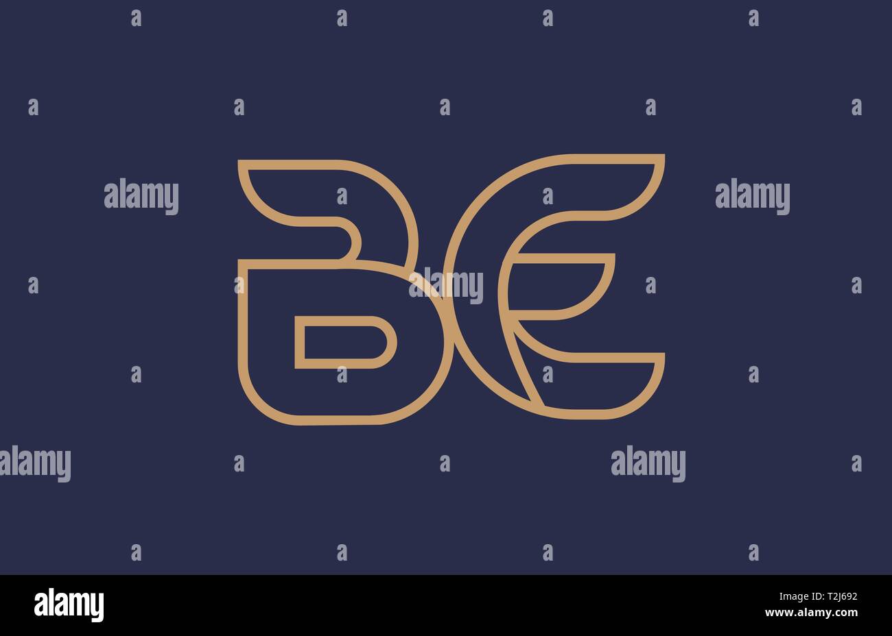 brown blue line alphabet letter BE B E logo combination icon for a ...