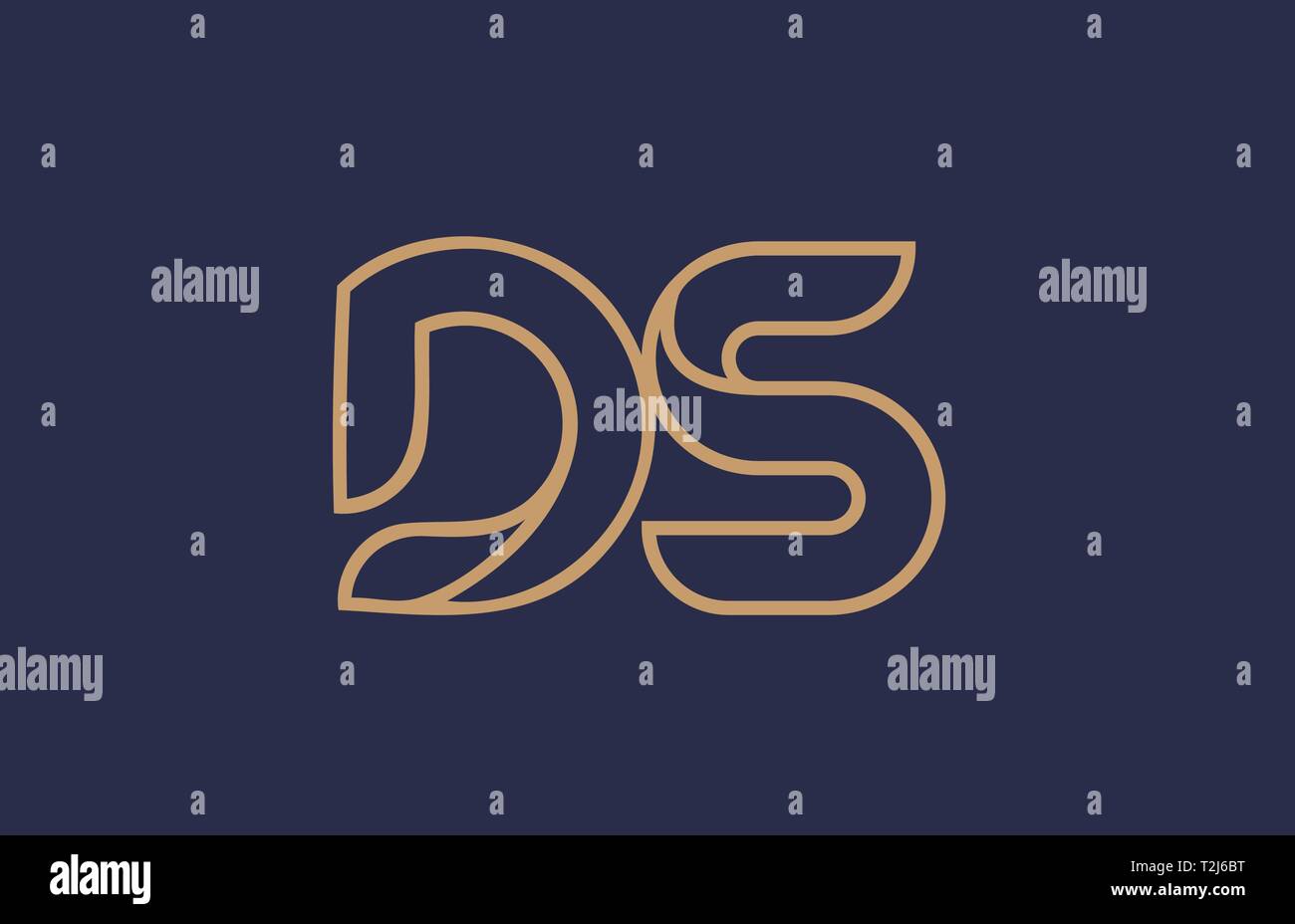 brown blue line alphabet letter DS D S logo combination icon for a ...