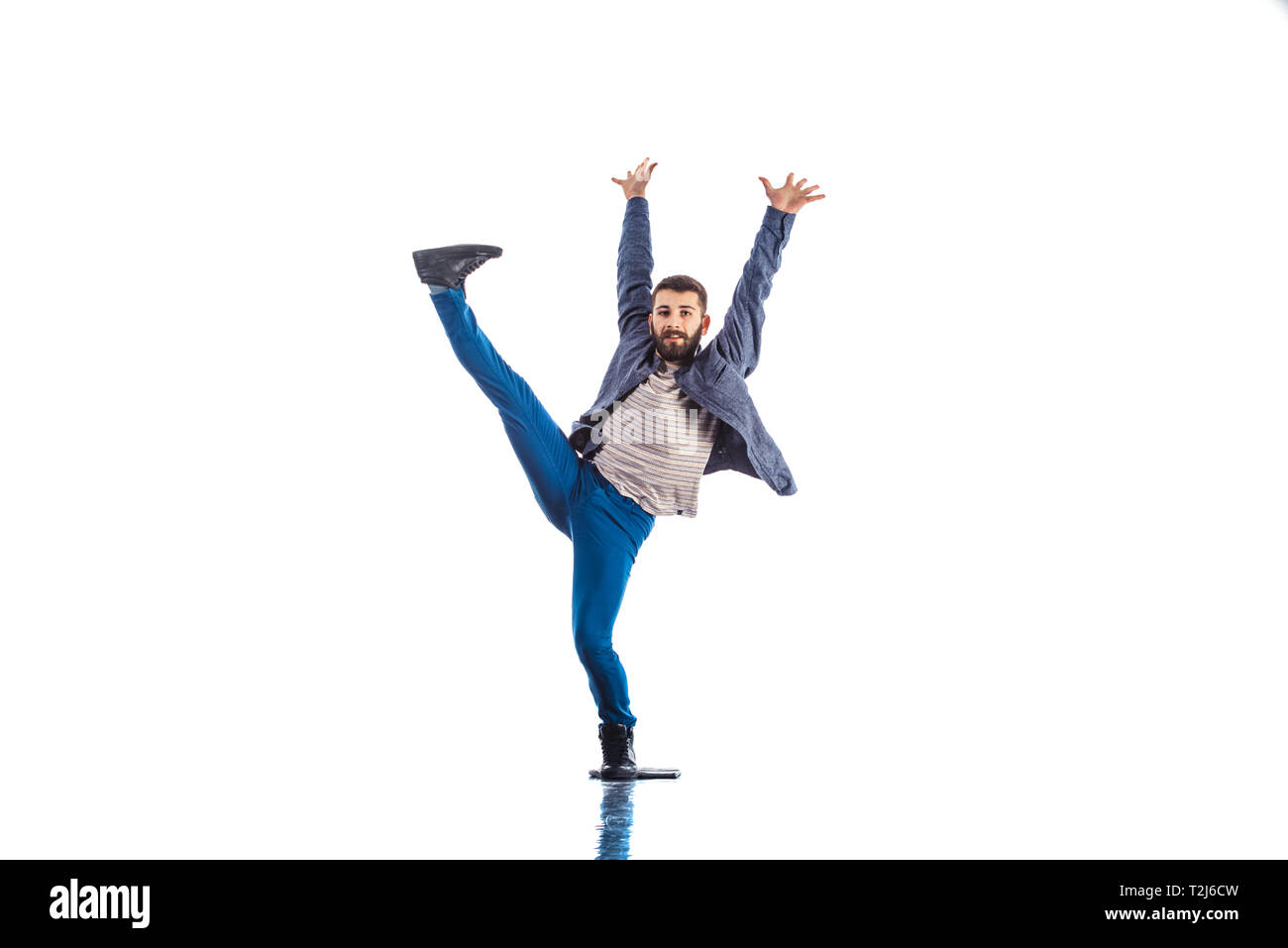 Modern man doing break dance routine Stock Photo - Alamy