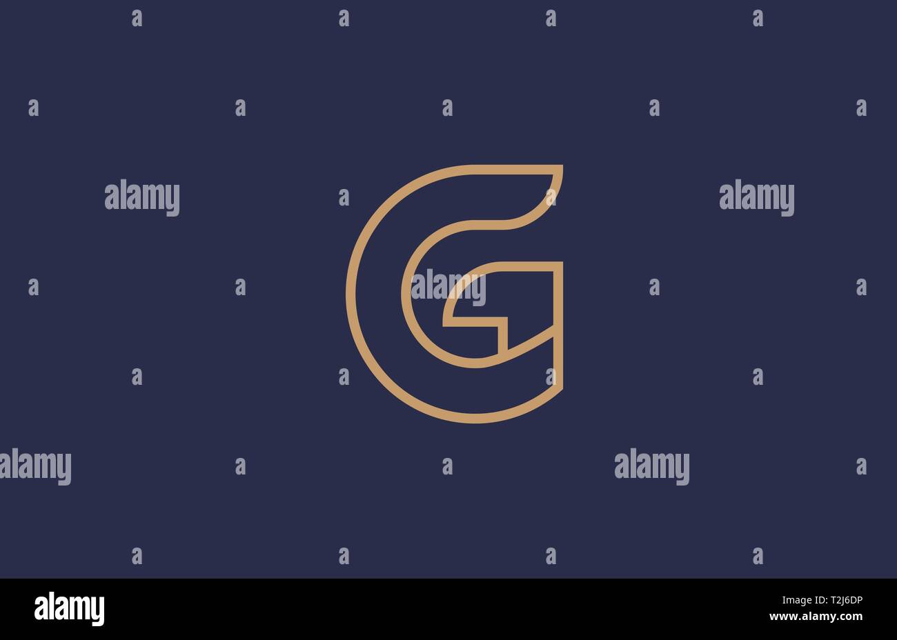 brown blue line alphabet letter G logo icon for a company business or ...