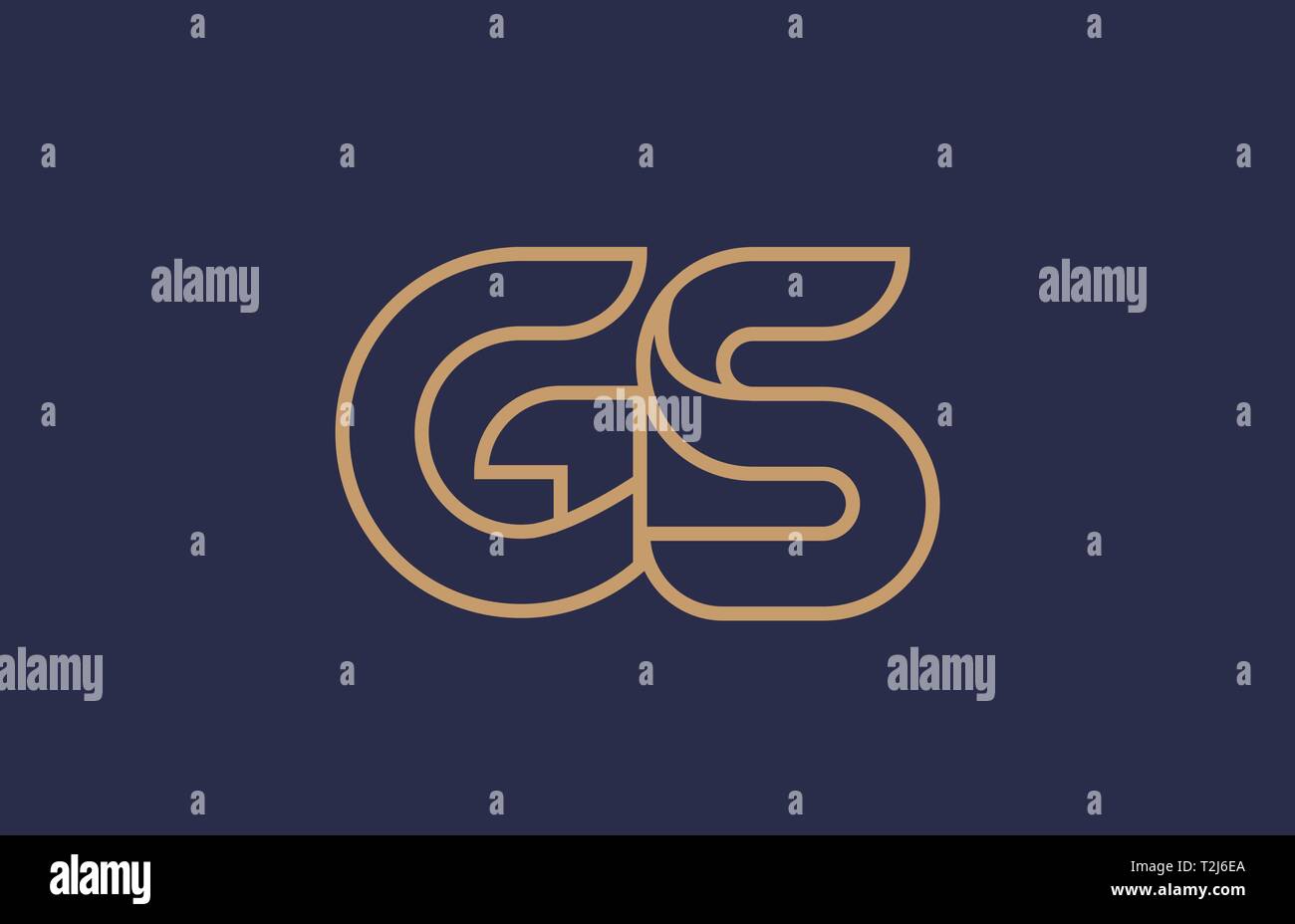 brown blue line alphabet letter GS G S logo combination icon for a ...