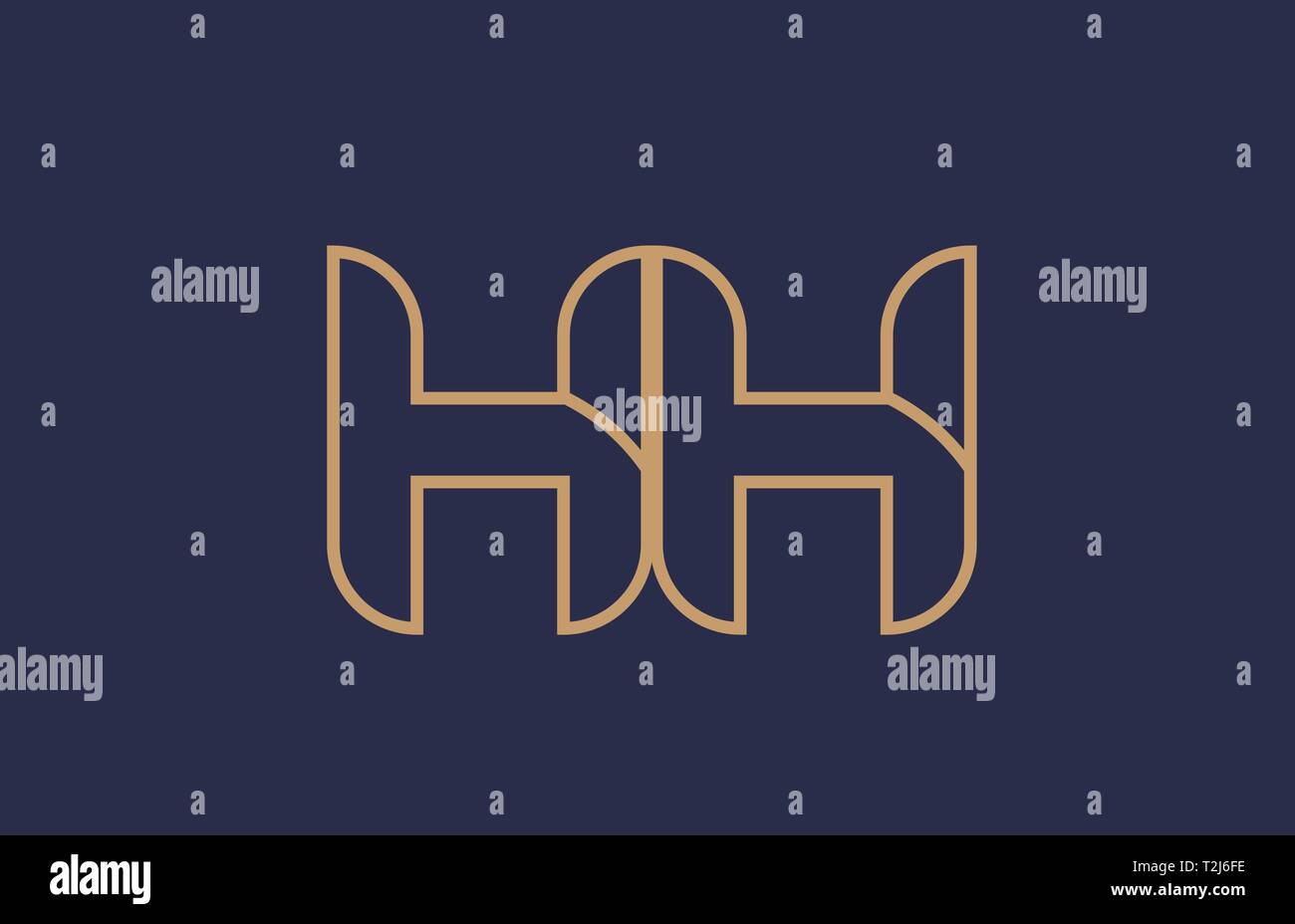 brown blue line alphabet letter HH H H logo combination icon for a ...