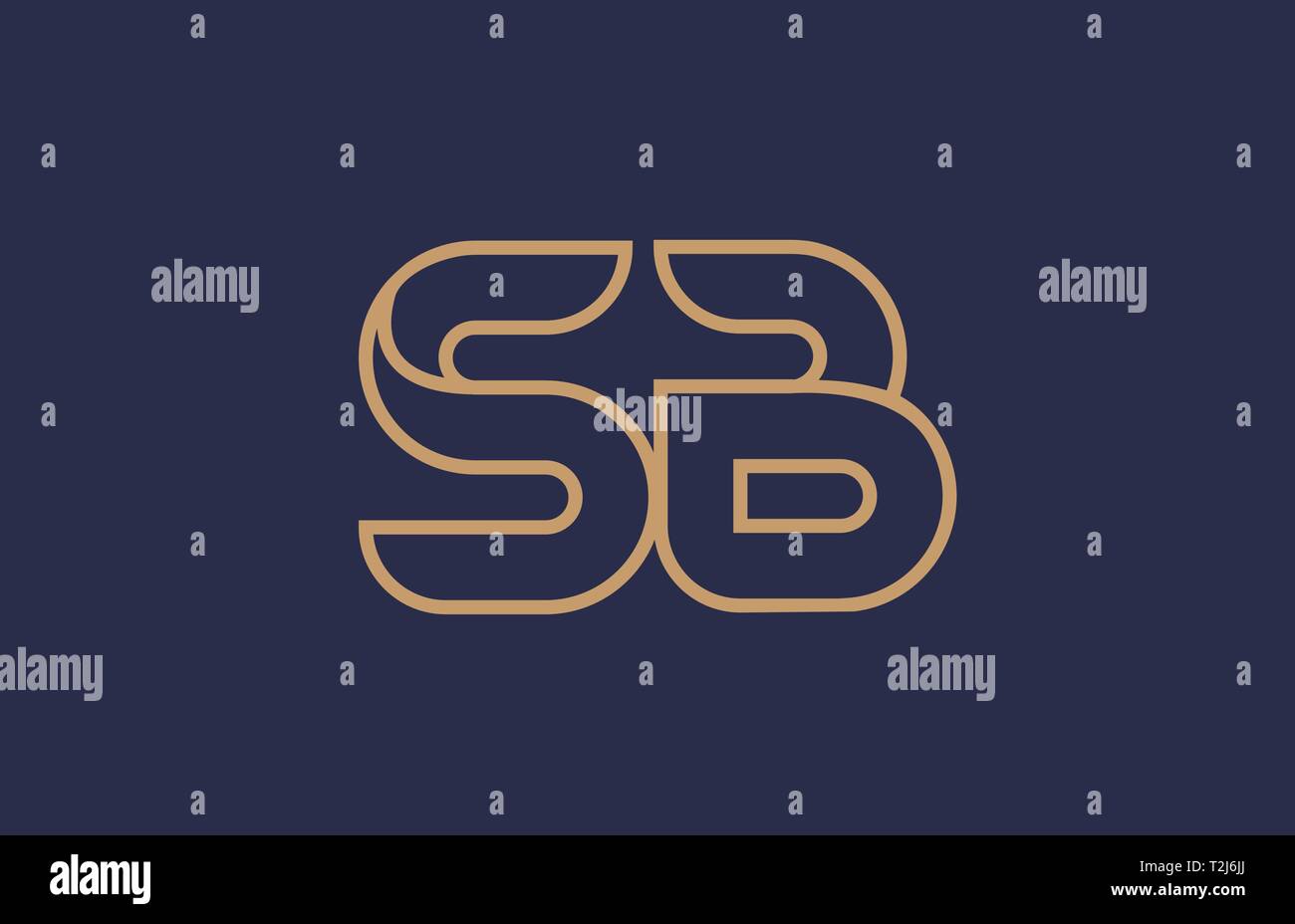 brown blue line alphabet letter SB S B logo combination icon for a ...
