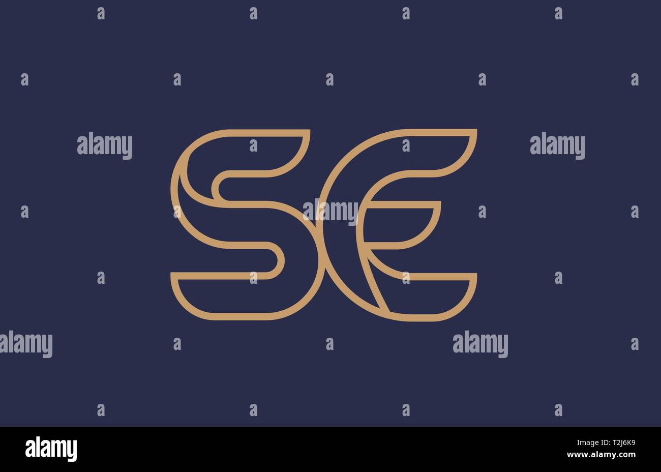 brown blue line alphabet letter SE S E logo combination icon for a ...