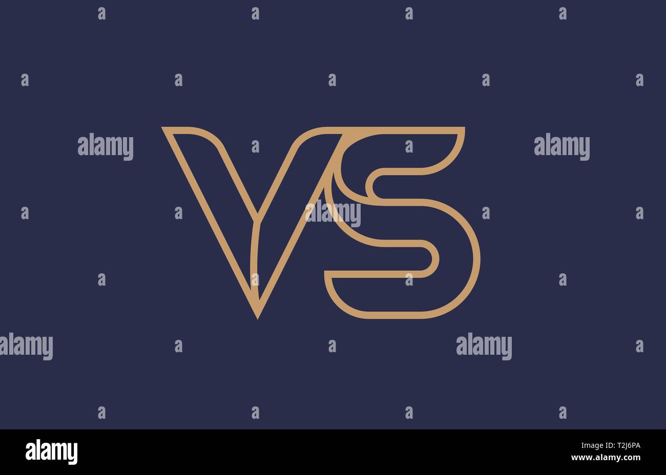 brown blue line alphabet letter VS V S logo combination icon for a ...