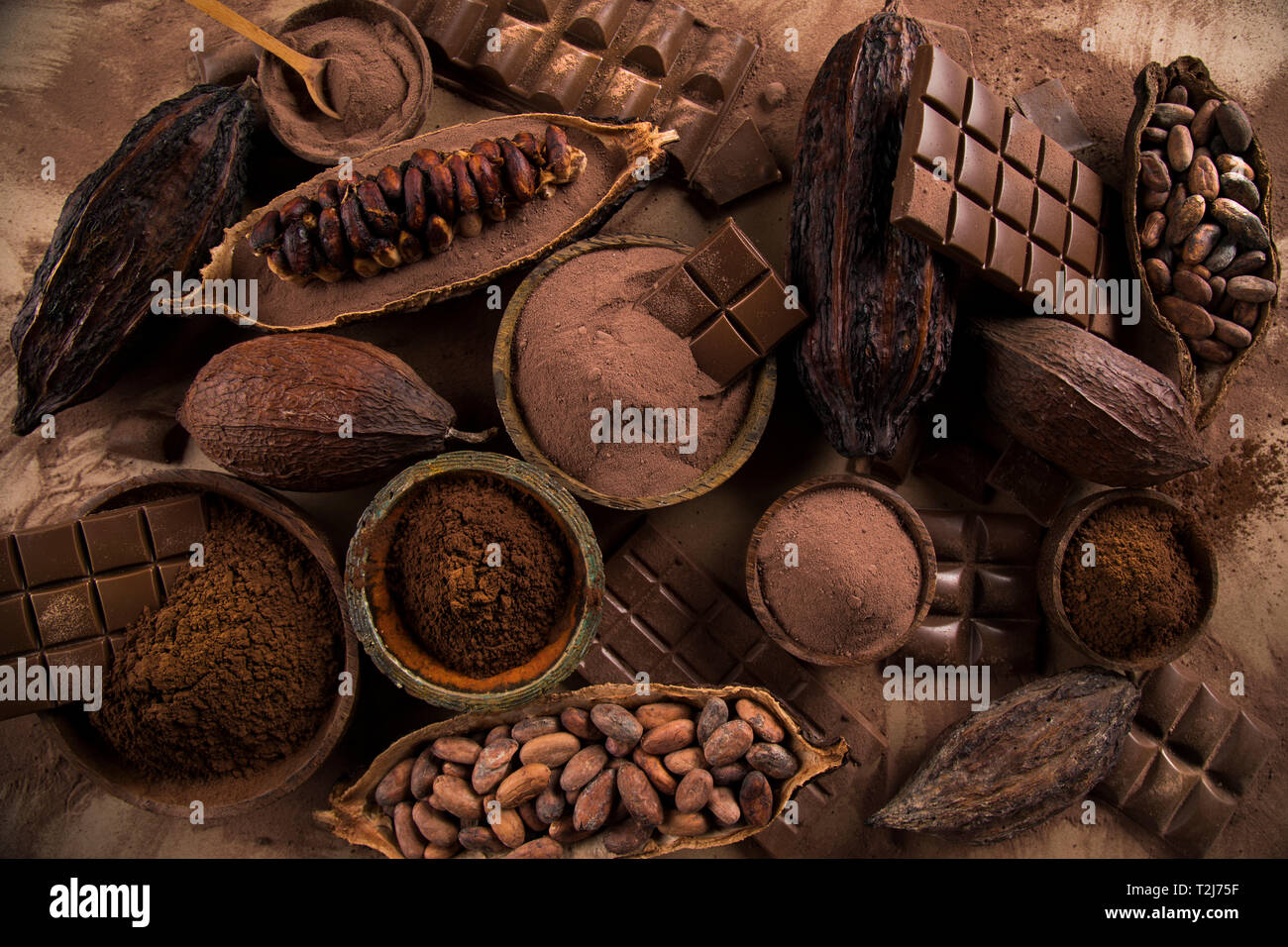 Bars Chocolate , candy sweet, dessert food on natural paper background ...