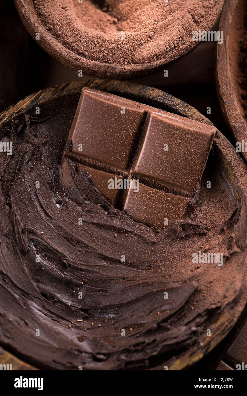 Bars Chocolate , candy sweet, dessert food on natural paper background ...