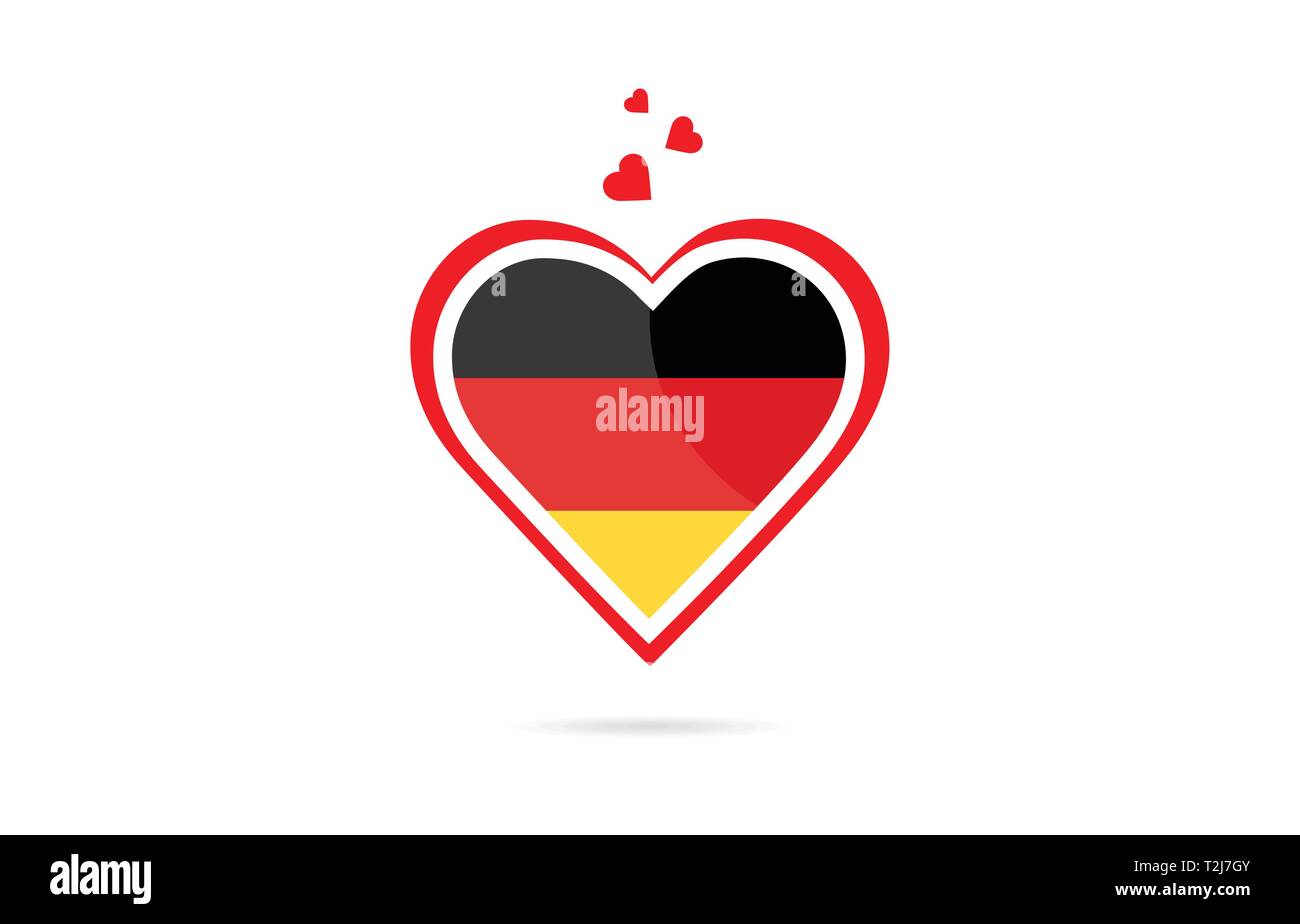 Germany country flag inside love heart design suitable for a logo icon ...