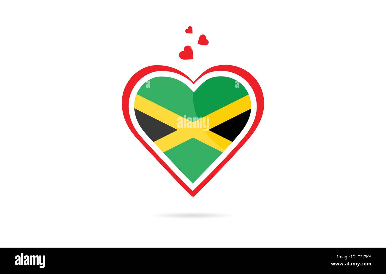 Jamaica heart flag hi-res stock photography and images - Alamy