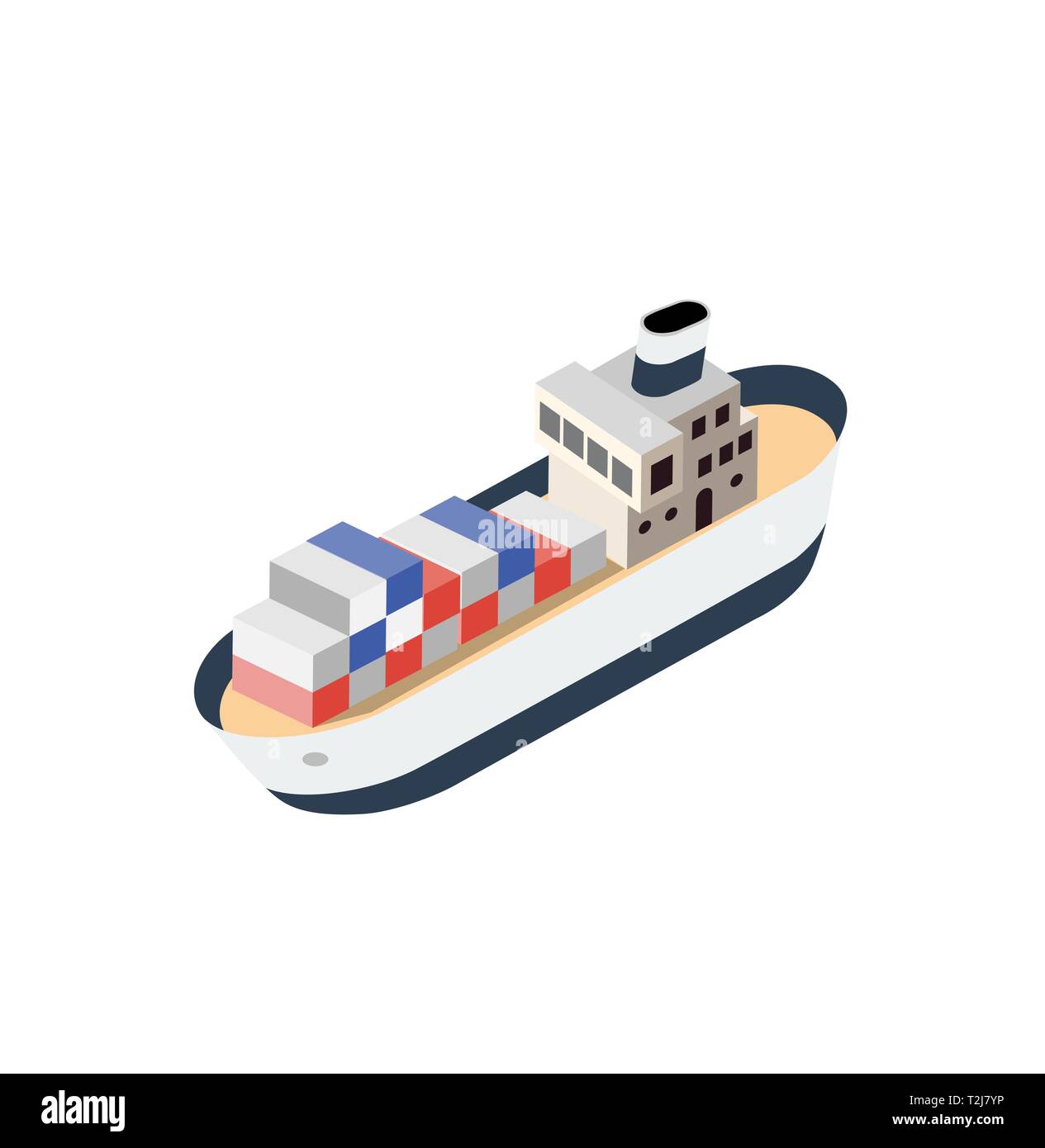 Isometric ship container vessel industrial cargo transport Stock Vector ...