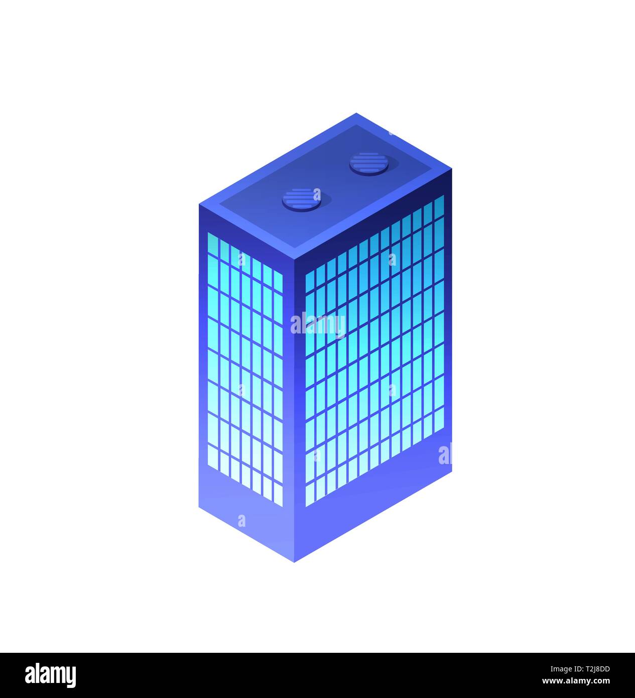 Isometric night building skyscraper house city concept of violet style ...