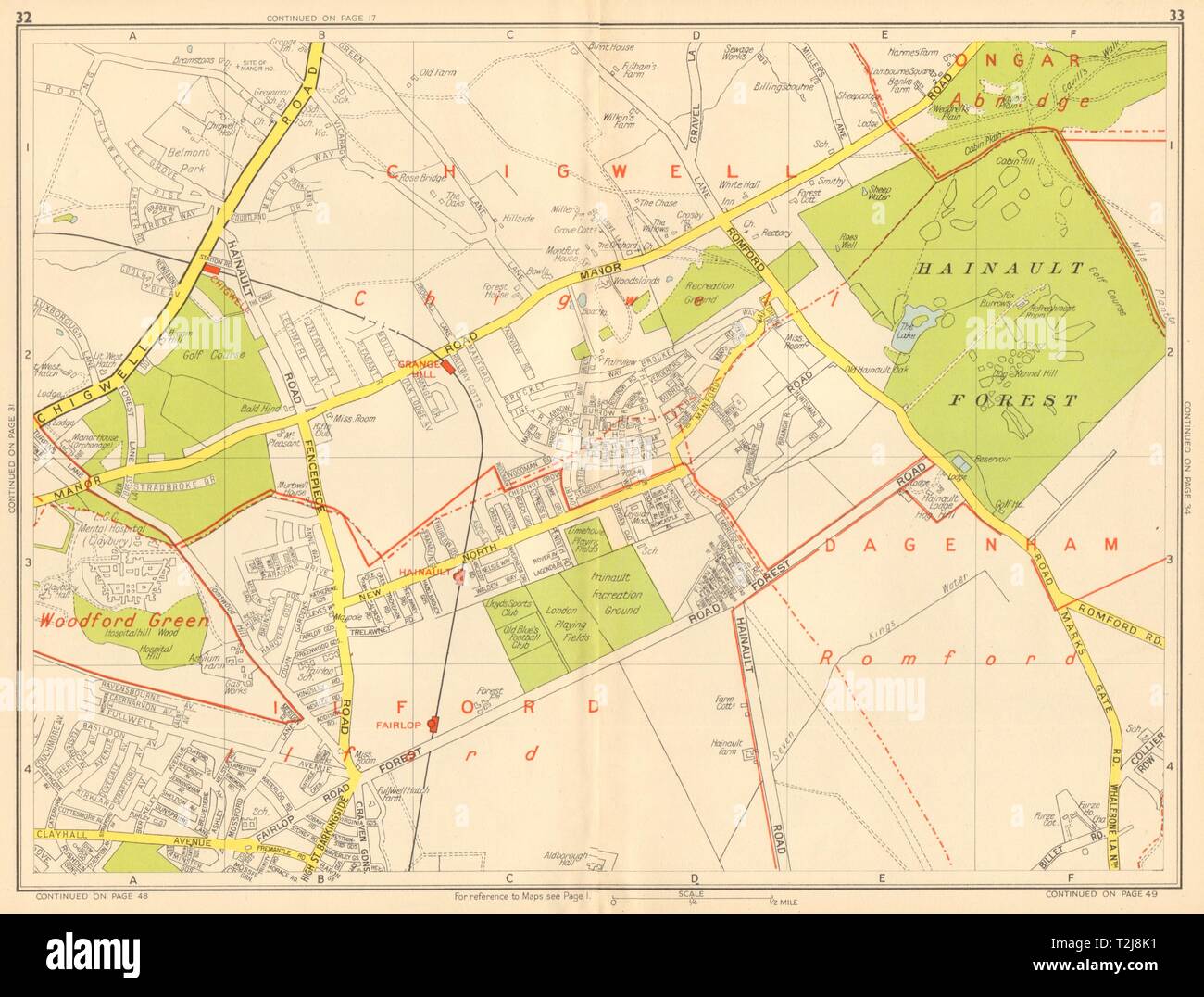 ILFORD CHIGWELL Grange Hill Woodford Green Hainault. GEOGRAPHERS' A-Z ...