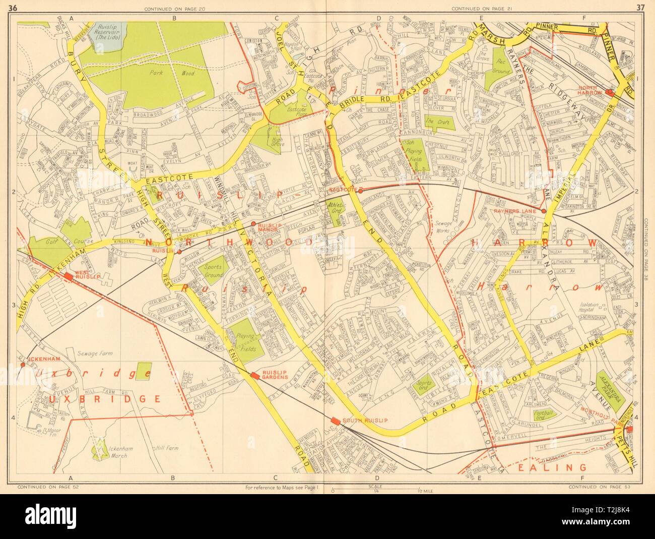 Ickenham map hi-res stock photography and images - Alamy