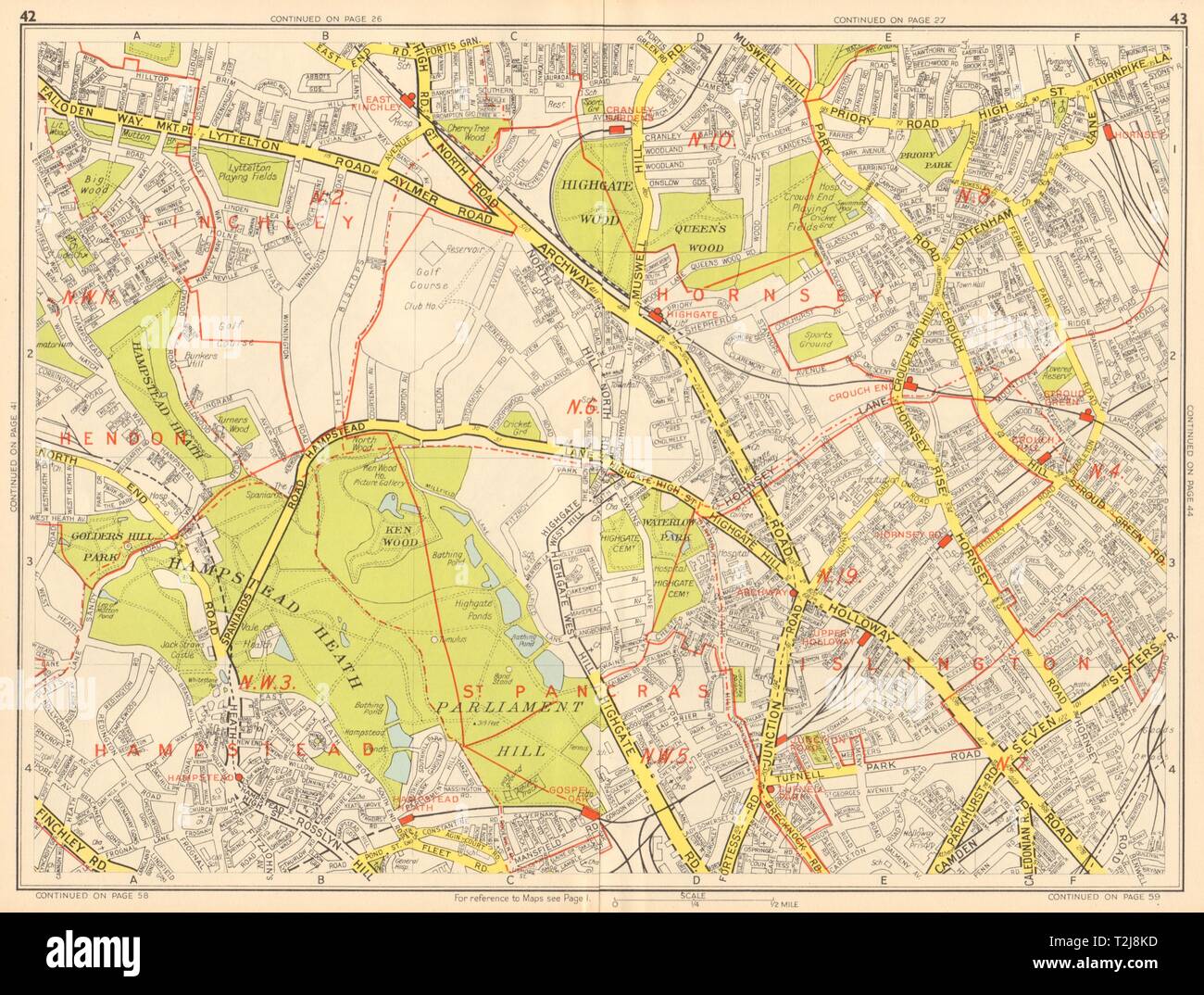 HAMPSTEAD Finchley Tufnell Park Crouch Hill Hornsey. GEOGRAPHERS' A-Z ...
