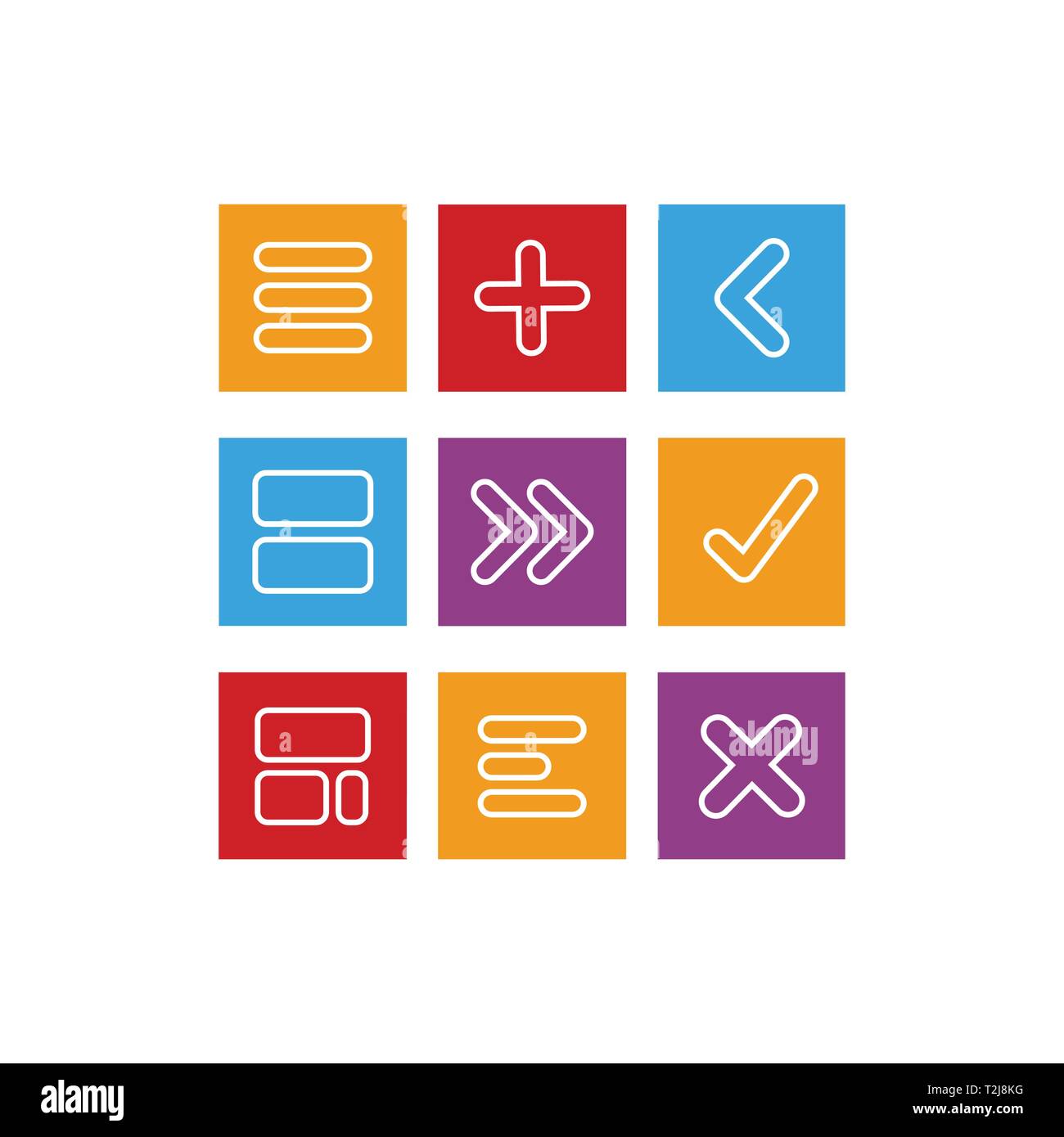 Style flat icons arithmetic pictogram set of elements without shadow ...