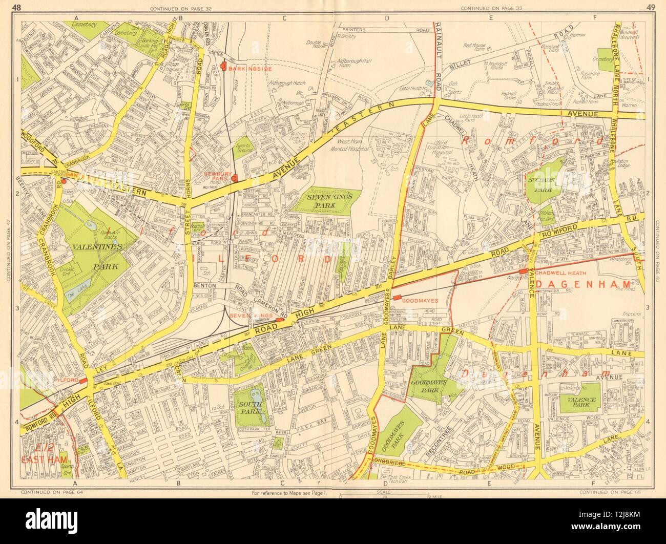 ILFORD Dagenham Romford Barkingside Chadwell Heath. GEOGRAPHERS' A-Z ...