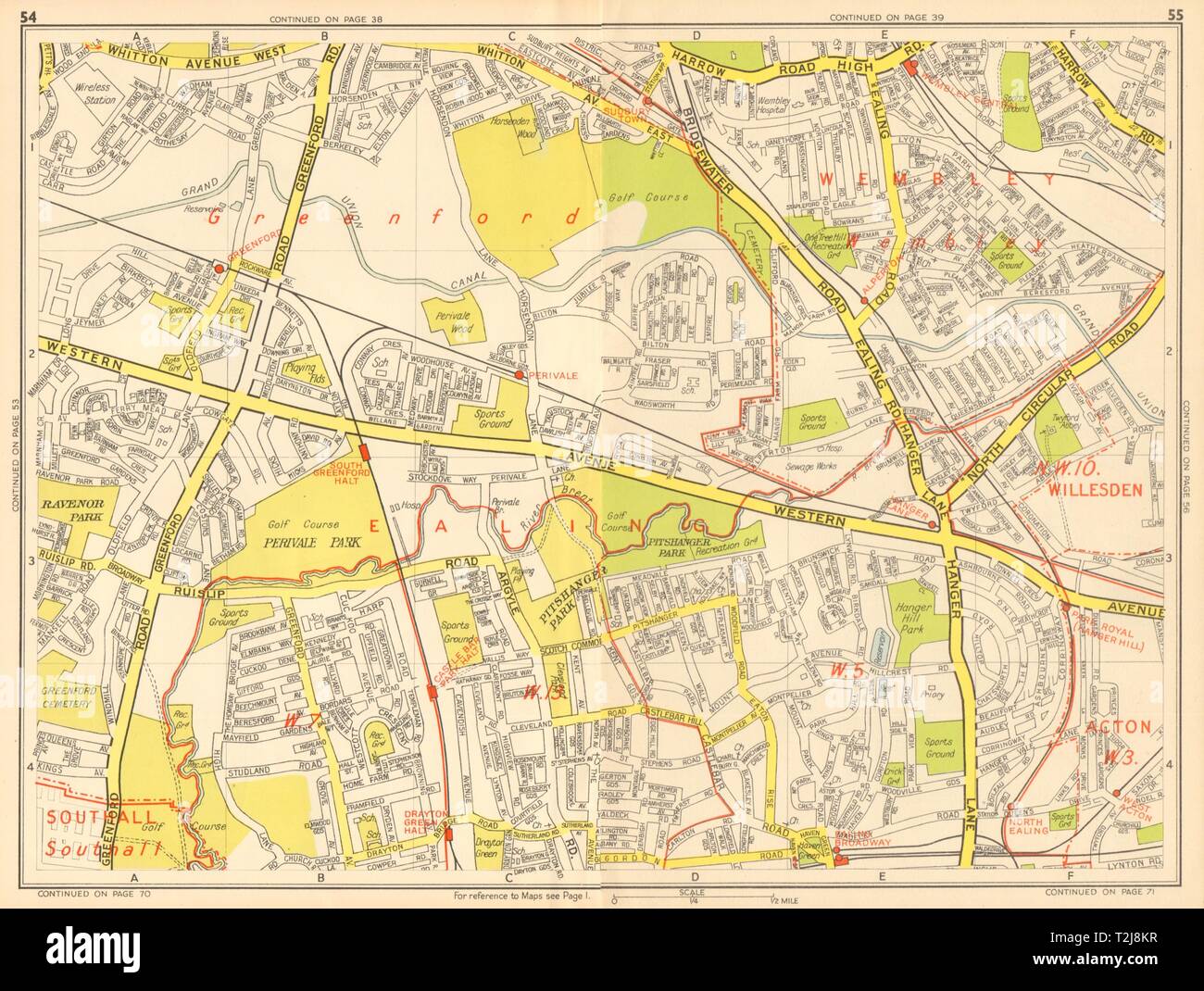EALING Wembley Greenford Perivale Sudbury Castle Bar. GEOGRAPHERS' A-Z ...