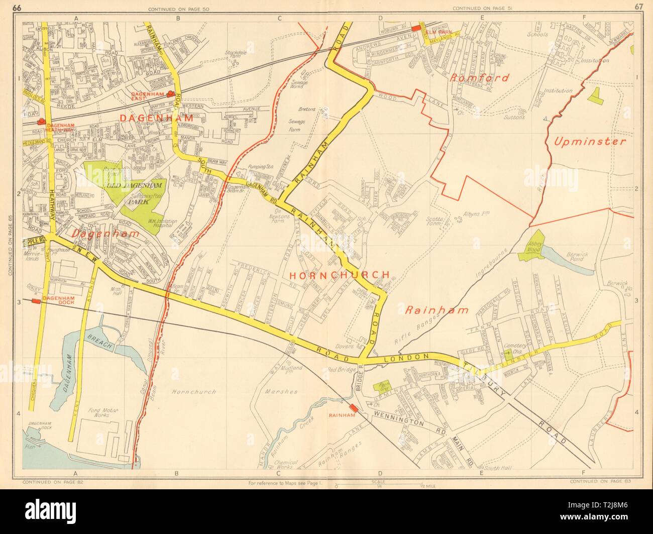 Hornchurch map hi-res stock photography and images - Alamy