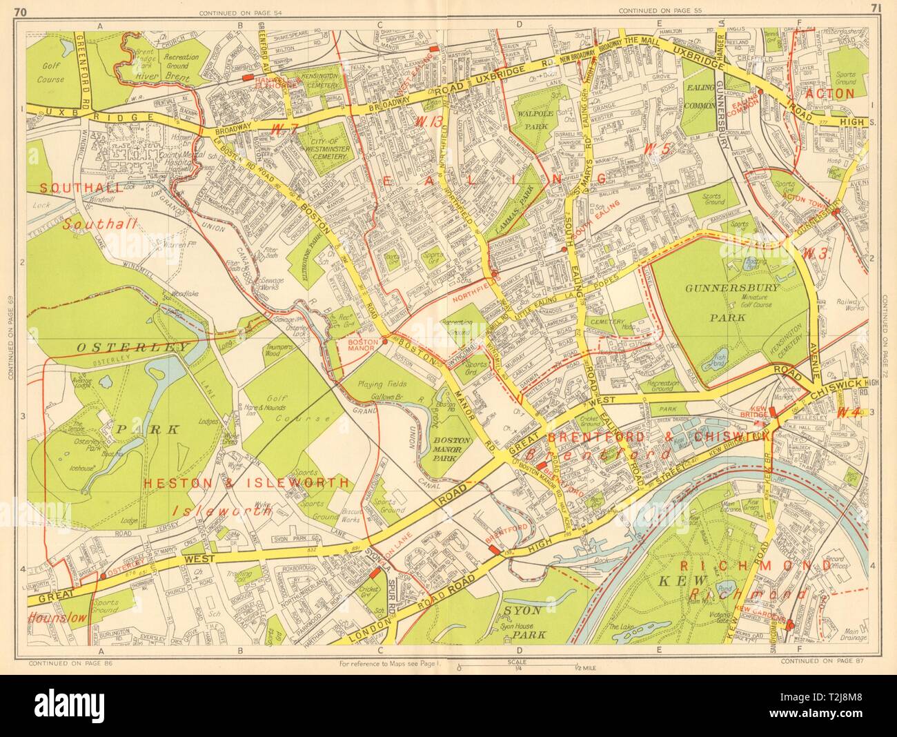 EALING Brentford Isleworth Kew Acton Osterley Hanwell. GEOGRAPHERS' A-Z ...