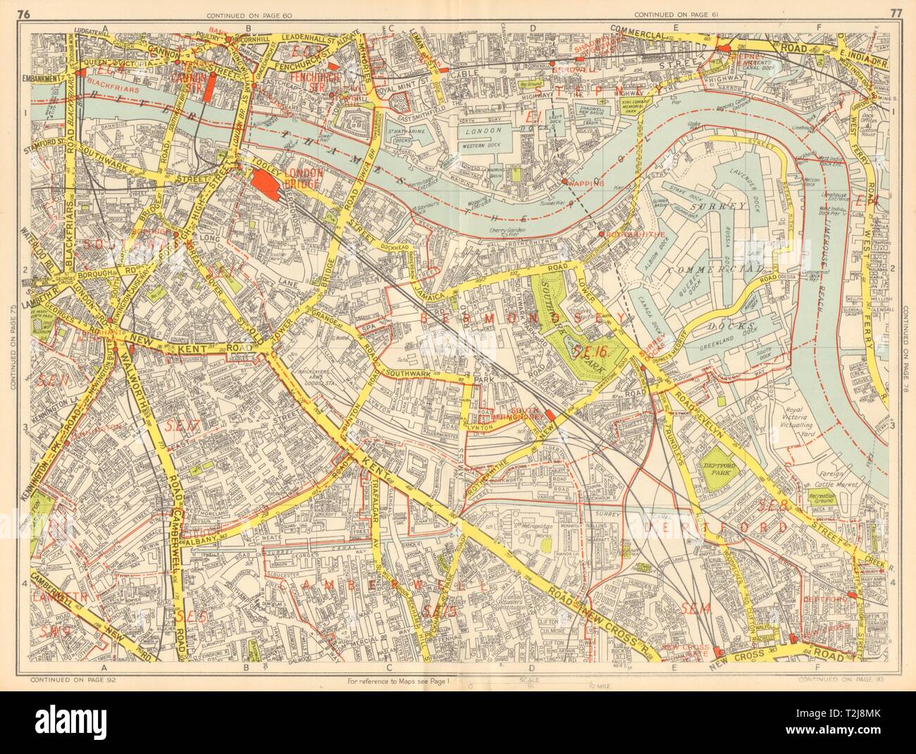 SOUTHWARK Bermondsey Wapping Rotherhithe Camberwell. GEOGRAPHERS' A-Z ...
