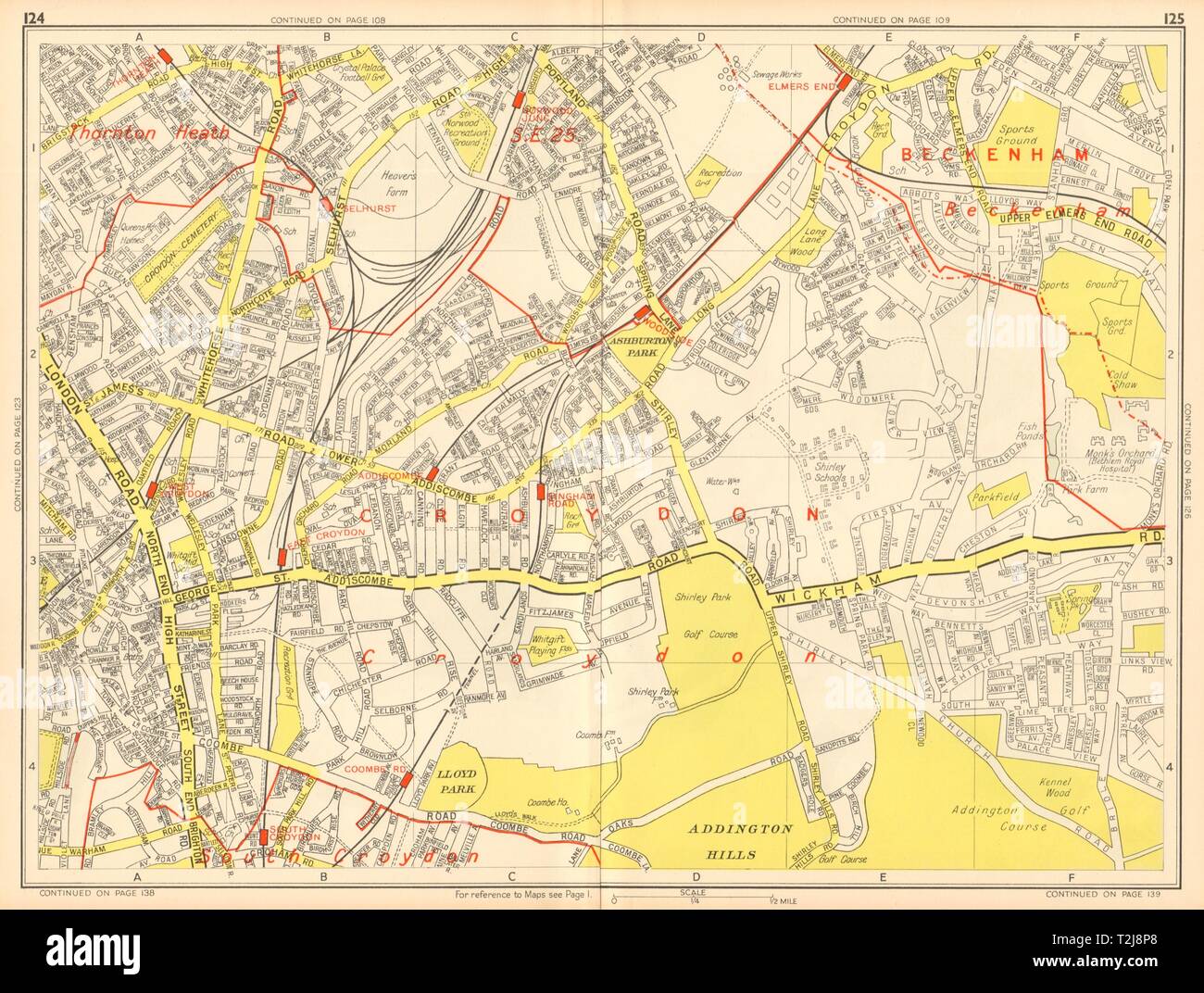 CROYDON Addiscombe Norwood Selhurst Woodside. GEOGRAPHERS' A-Z 1948 old ...
