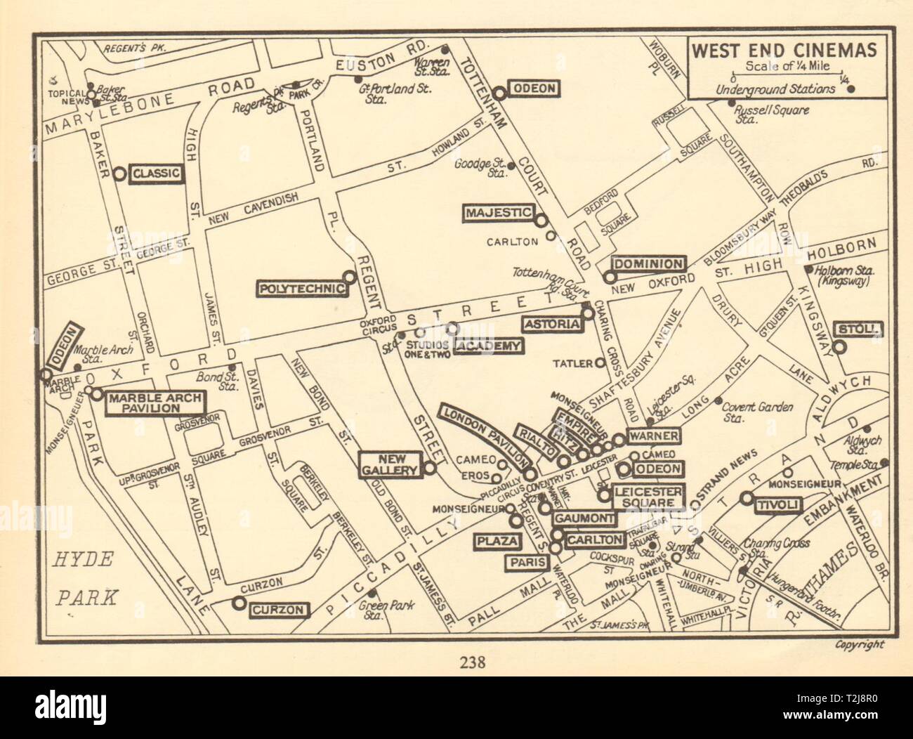 LONDON West End Cinemas. News Cinemas (unboxed). GEOGRAPHERS' A-Z 1948 ...