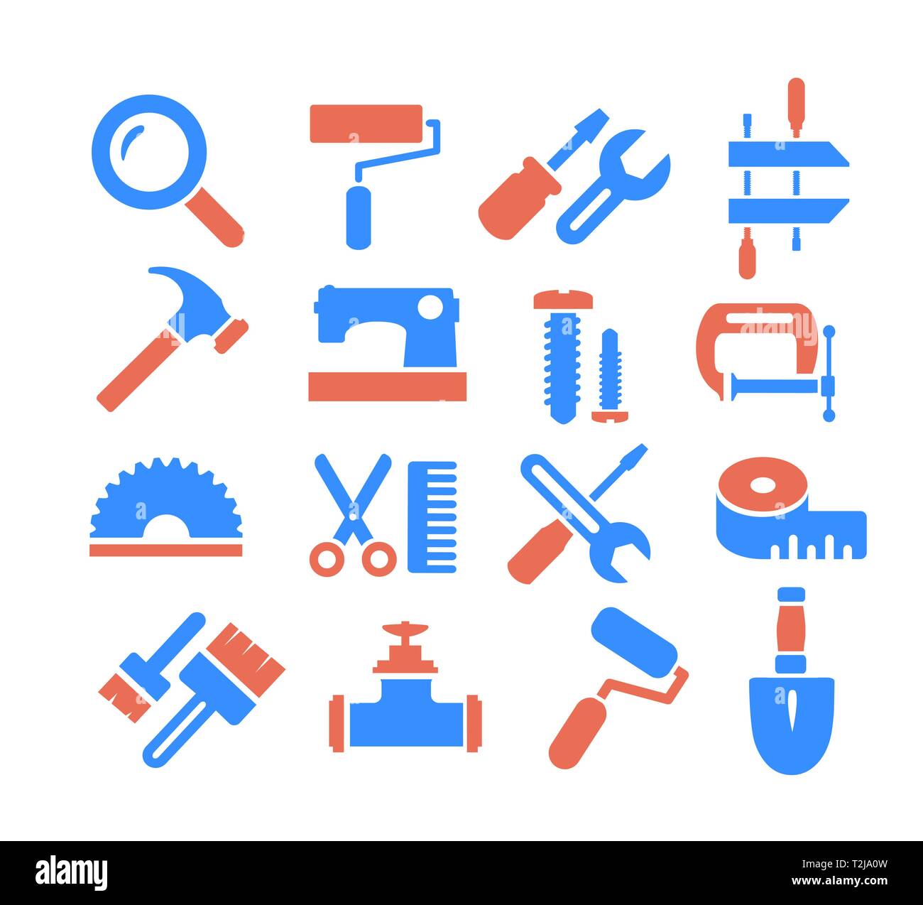 Industrial craft creativity icons set of web signs in flat style Stock ...