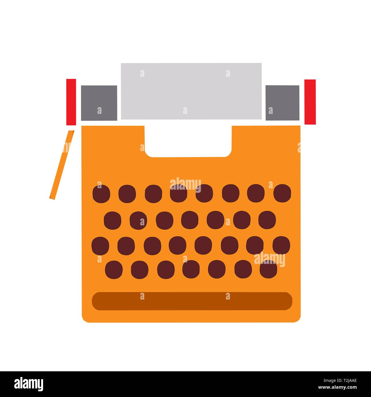 Typewriter retro flat style on a white background cut out Stock Vector ...