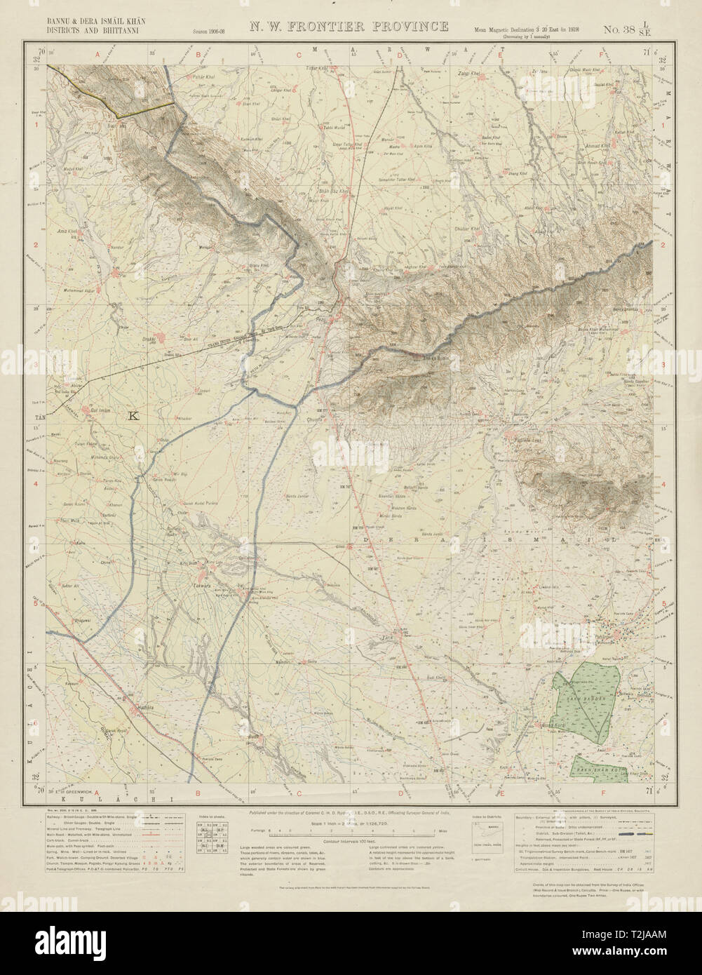 SURVEY OF INDIA 38 L/SE Pakistan Khyber Pakhtunkhwa Yarik Pezu Paniala ...