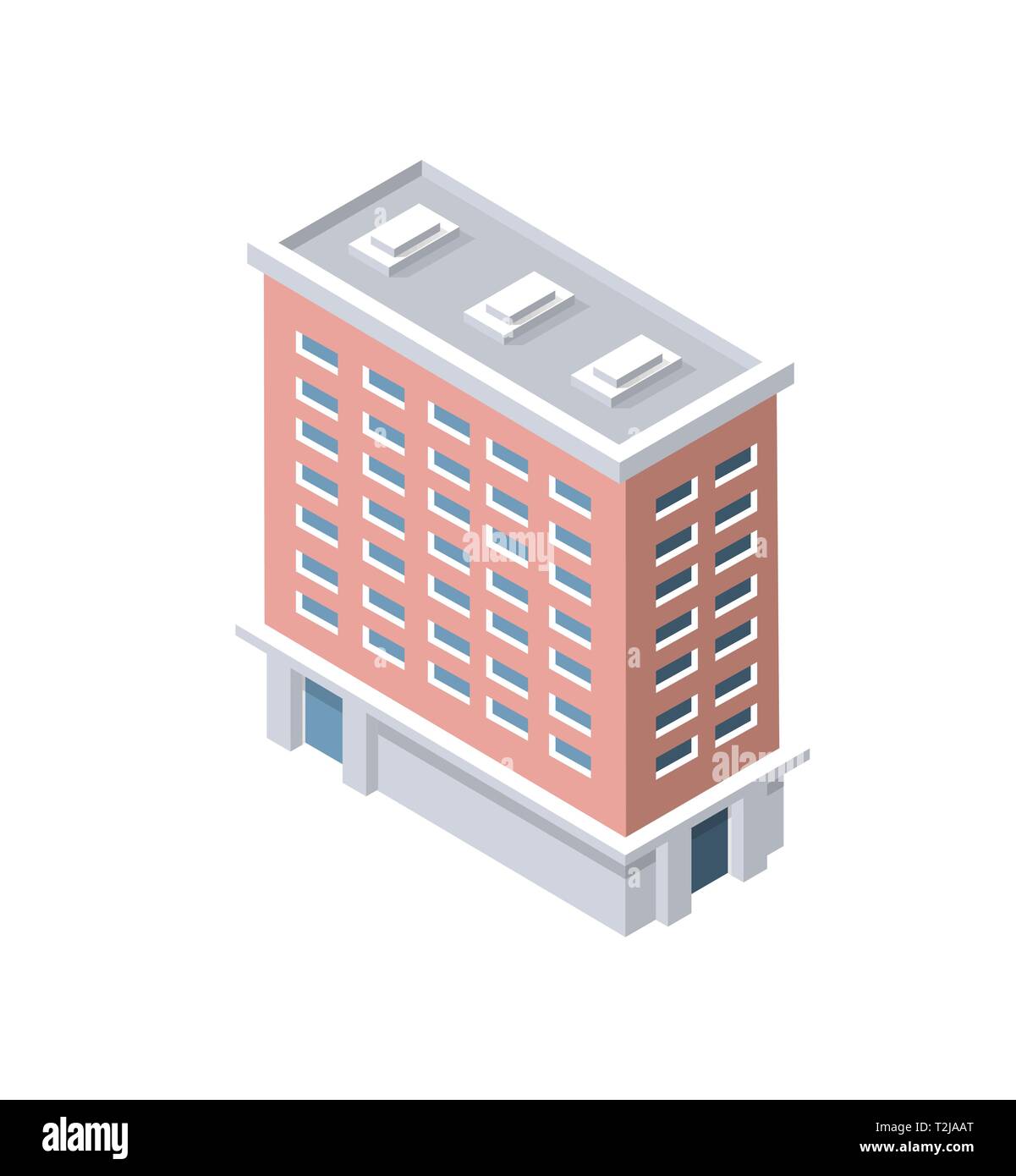 Style flat isometric city of building skyscraper house element industry ...