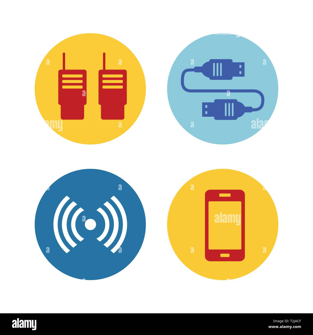 wifi icons set of flat signs and symbols cable phone Stock Vector Image ...
