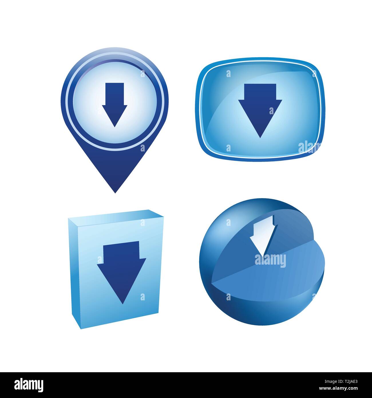 Arrow down symbols directional hi-res stock photography and images - Alamy