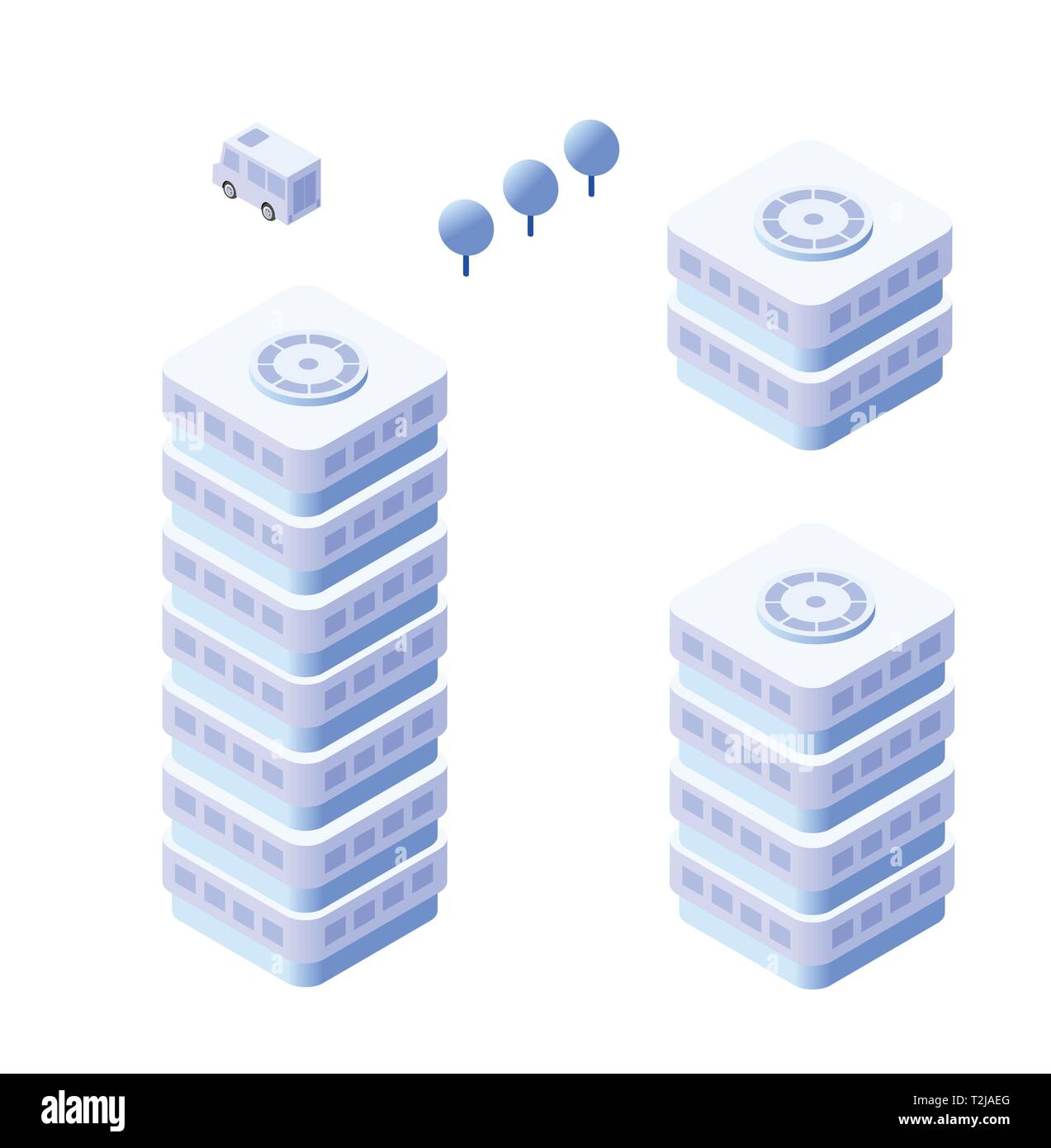 Isometric set house urban city infrastructure of the economy. Landscape ...