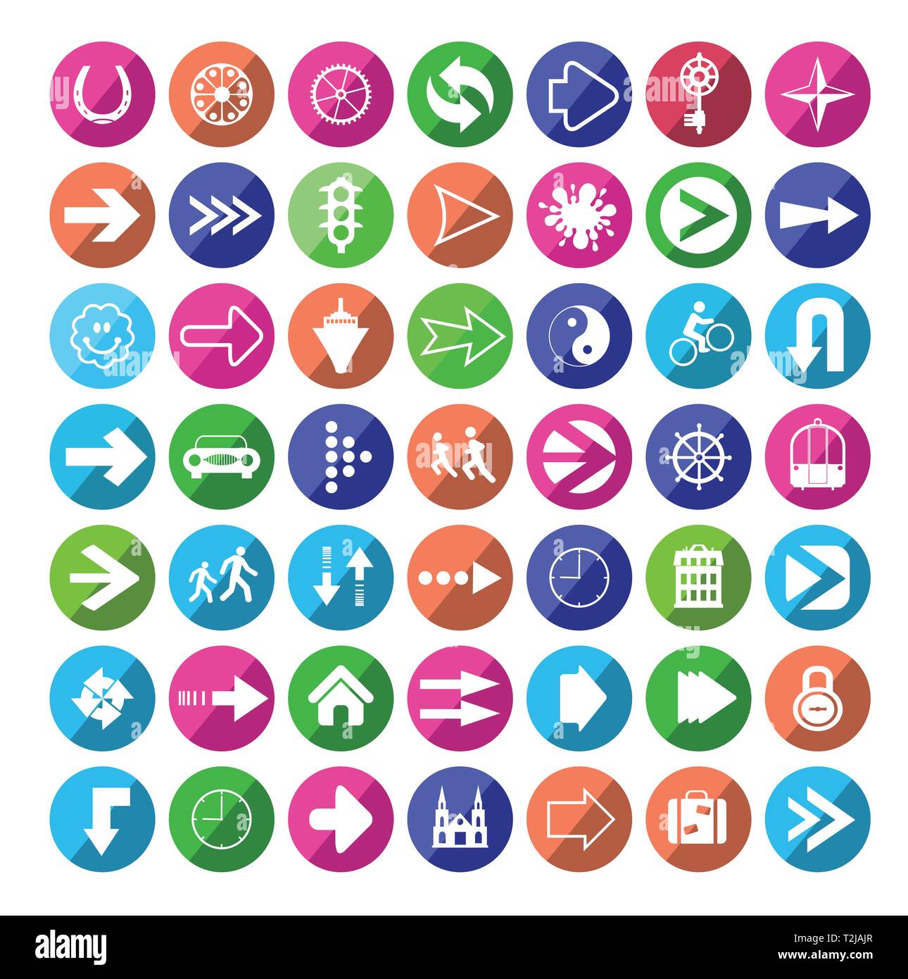Arrows icons set of silhouettes of directional cursor signs Stock ...