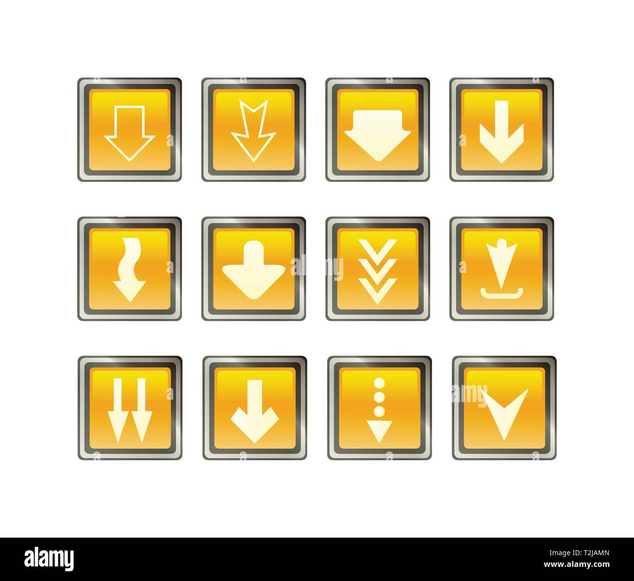 Arrows icons set of silhouettes of directional cursor signs Stock ...