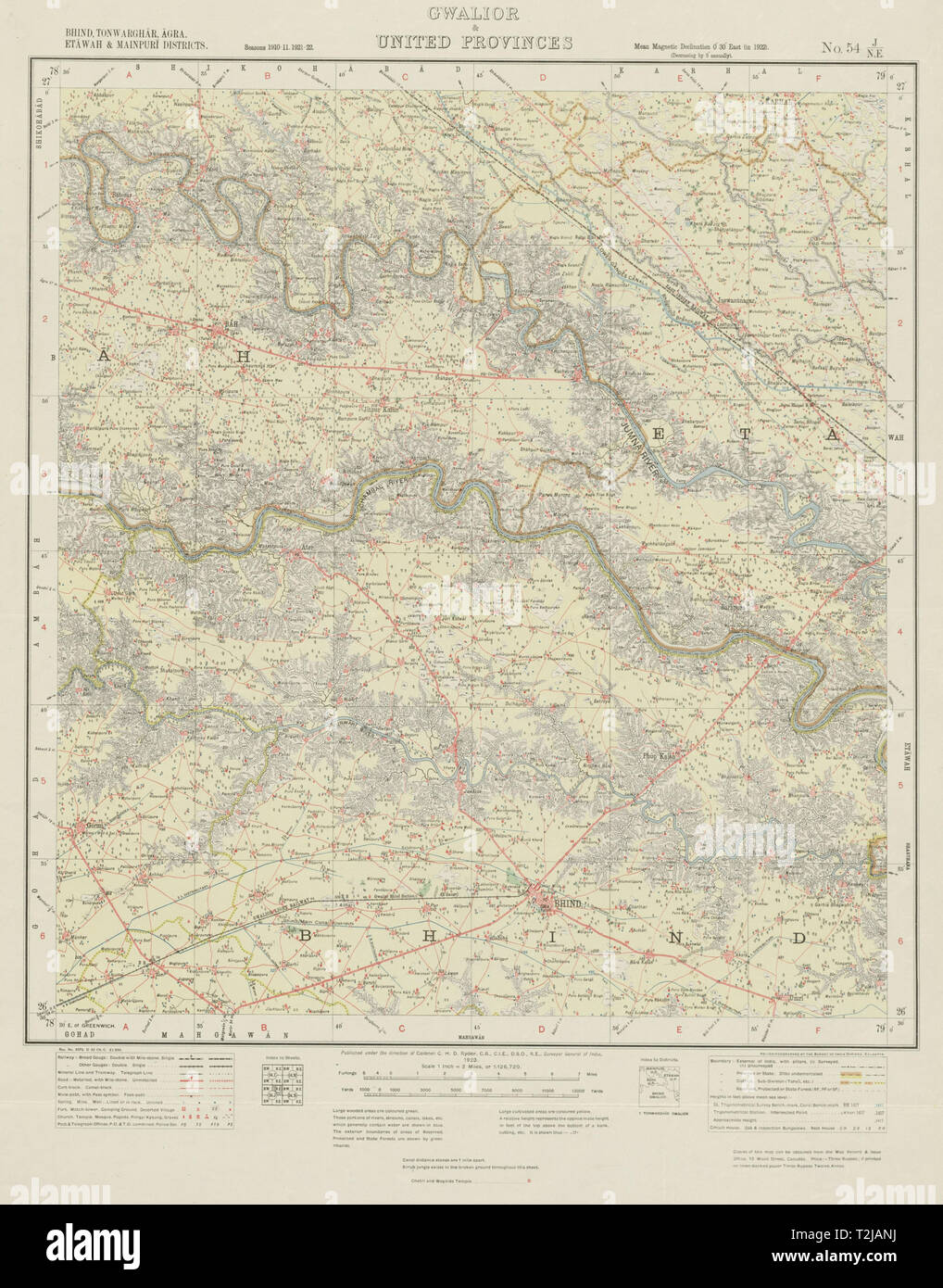 SURVEY OF INDIA 54 J/NE Madhya/Uttar Pradesh Bhind Bah Jaswantnagar ...