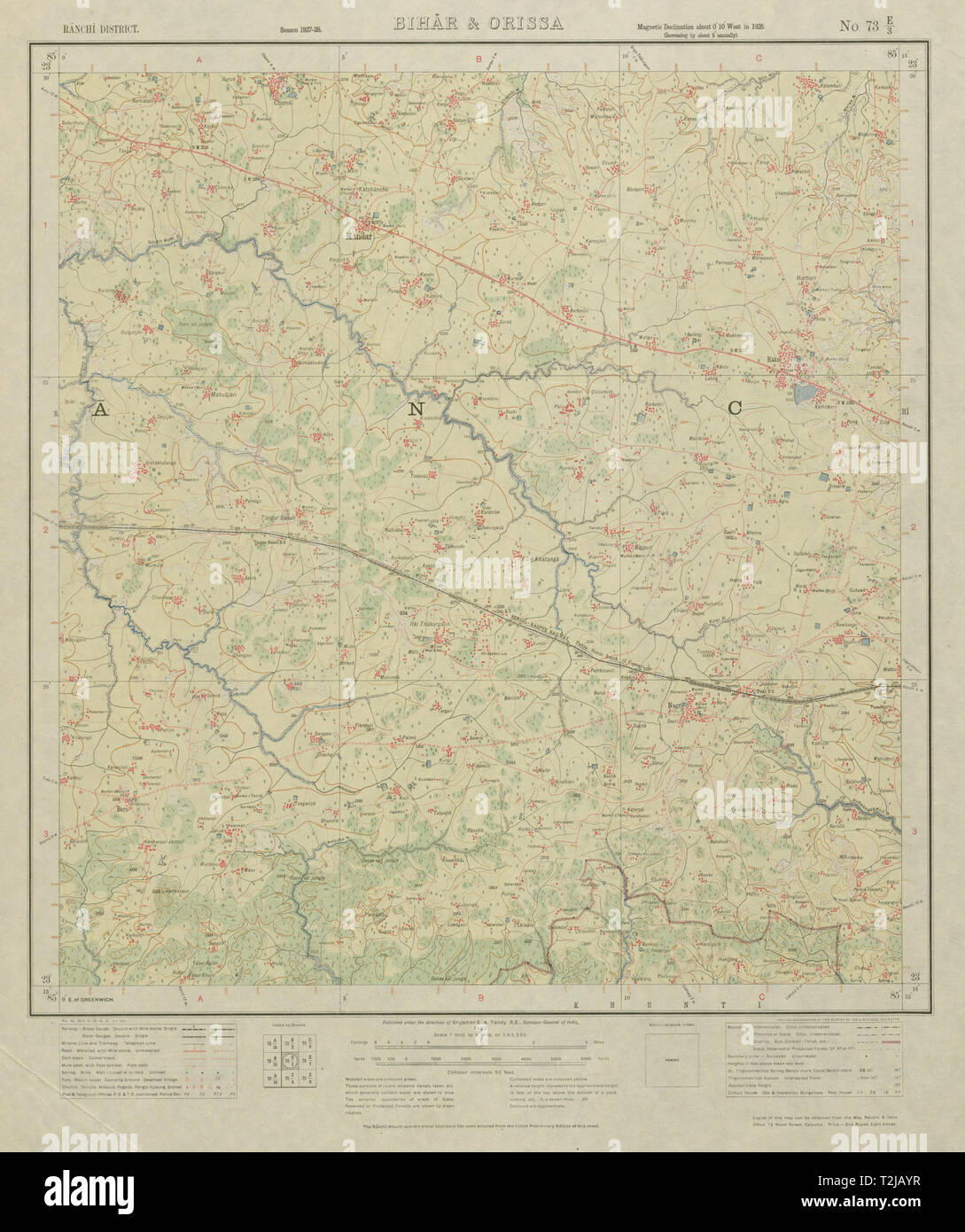 SURVEY OF INDIA 73 E/3 Jharkhand Mandar Jariya Nagri Bero Loiva Nurju ...