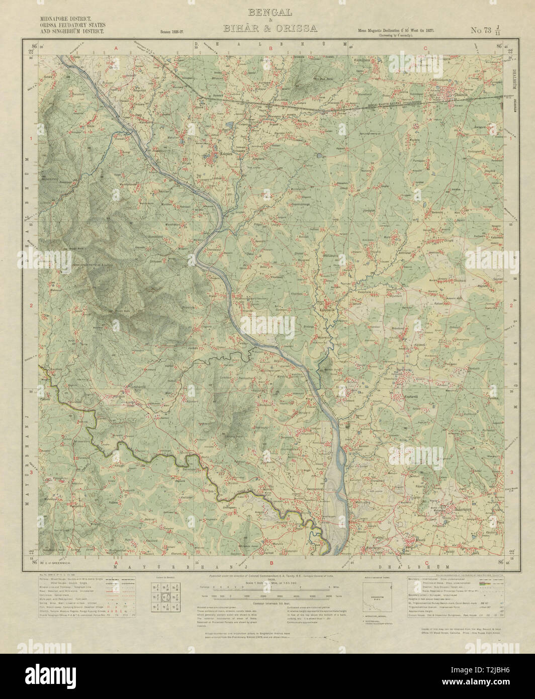 SURVEY OF INDIA 73 J/11 Jharkhand Dumaria Chakulia Kokpara Baharagora ...