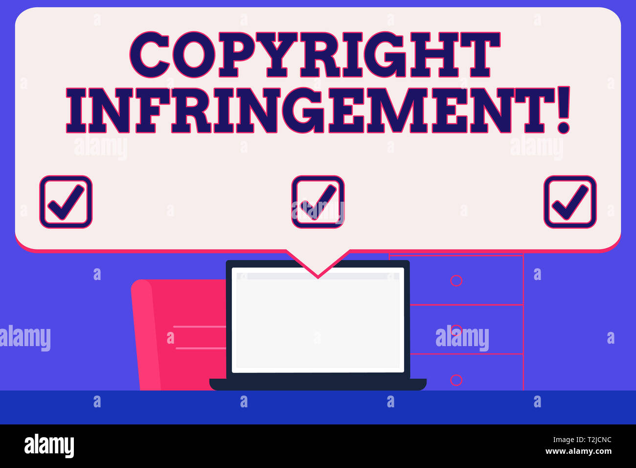 Text sign showing Copyright Infringement. Business photo showcasing use ...