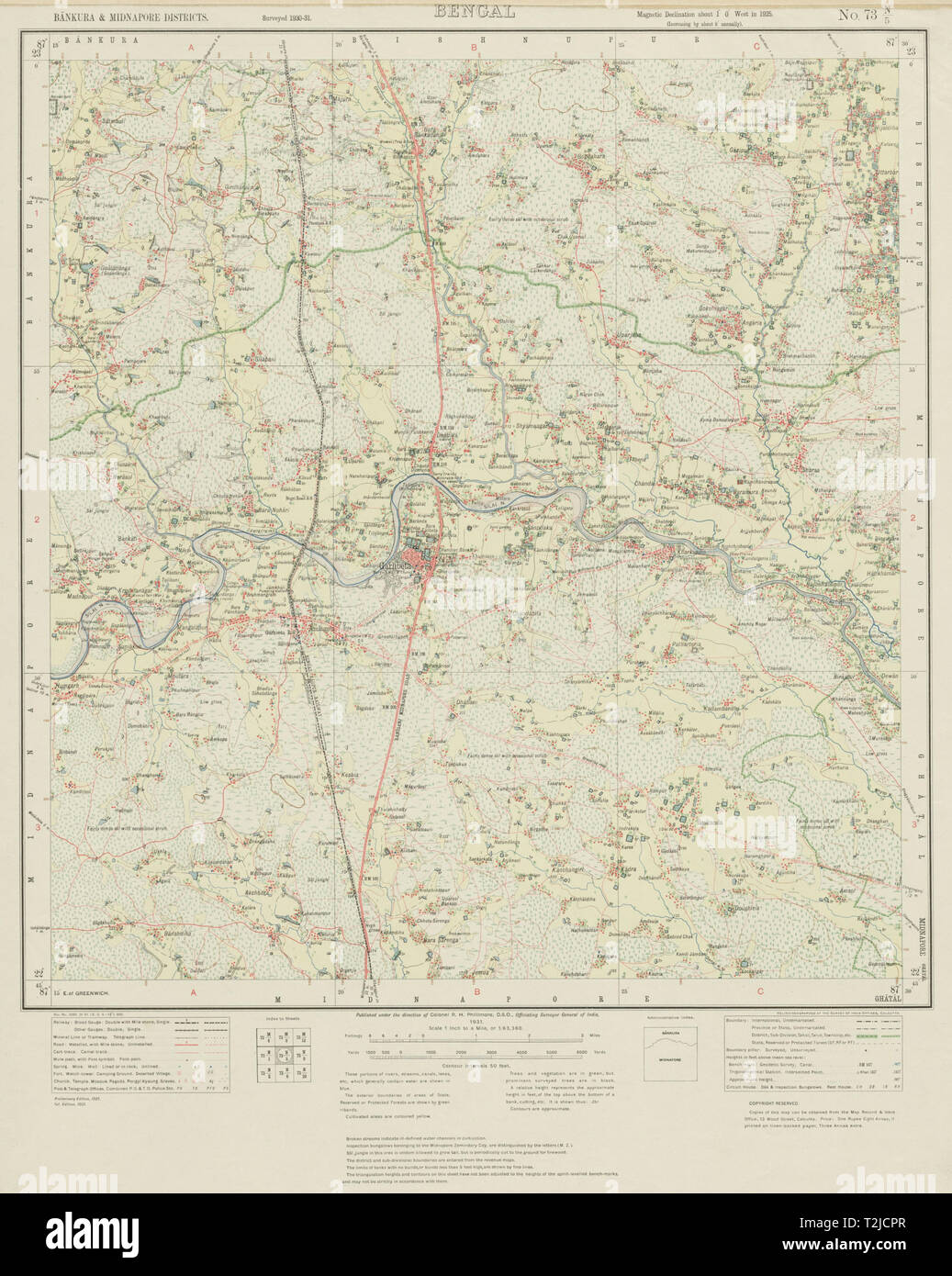 SURVEY OF INDIA 73 N/5 West Bengal Garhbeta Dhadika Raskundu Chitrang ...