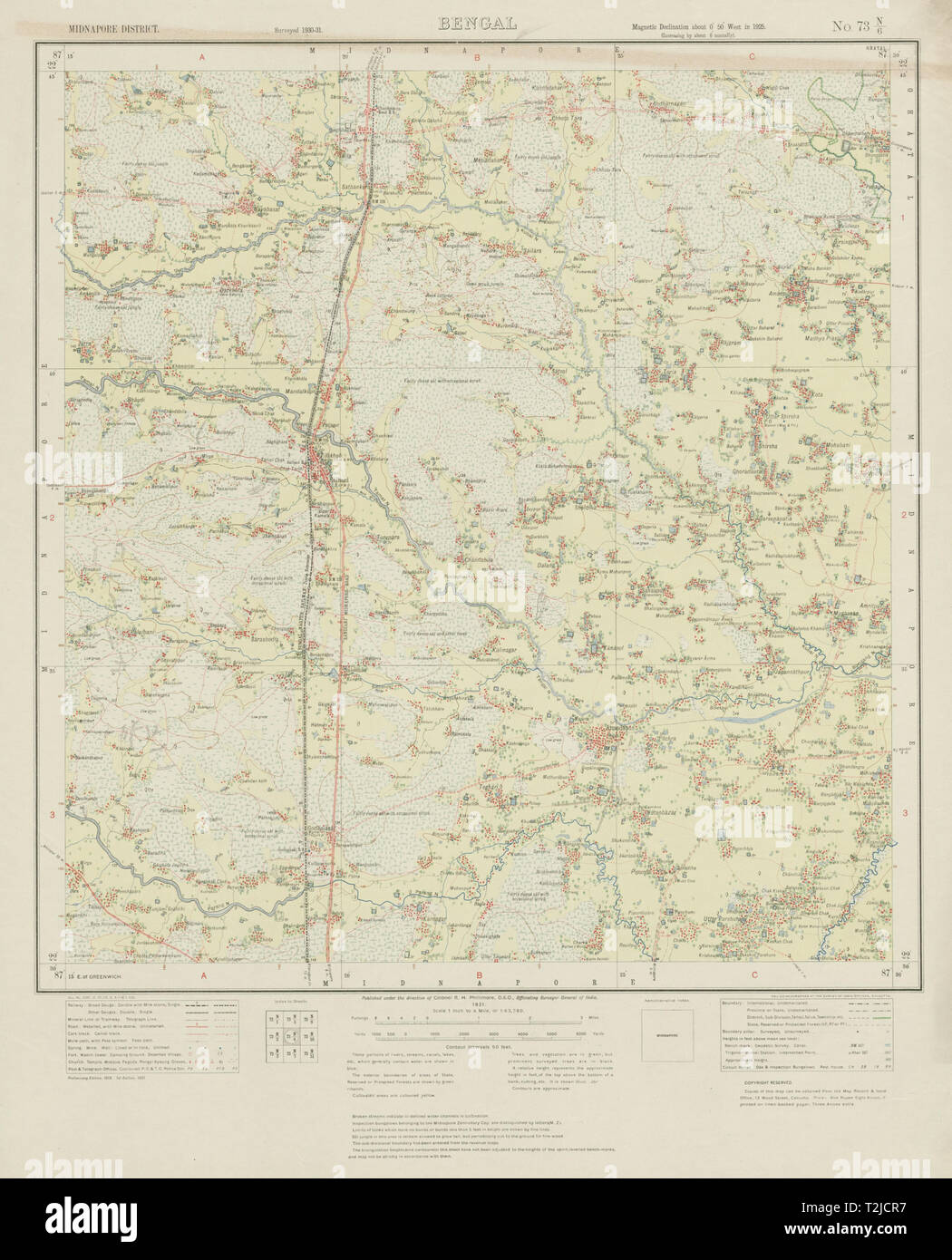 SURVEY OF INDIA 73 N/6 West Bengal Salboni Godapiasal Keshpur Mugbosan ...