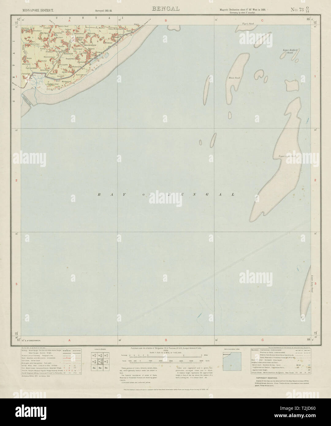 SURVEY OF INDIA 73 O/14 West Bengal Junput Biramput Majilapur Bamunia ...